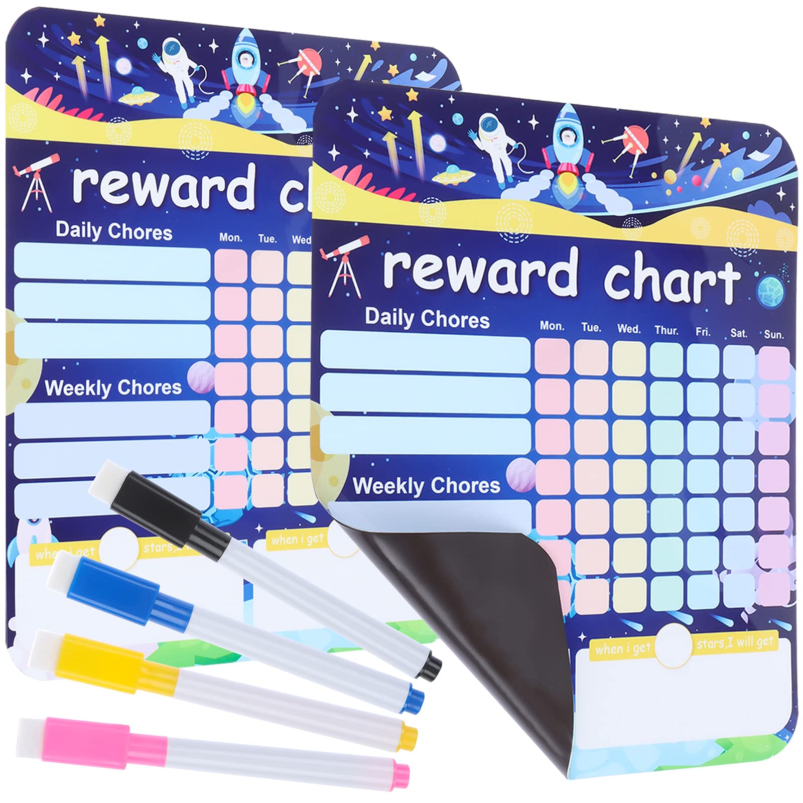 Buy 6 Pcs Outer Space Good Behavior Chart Set for Kids at Home Magnetic ...