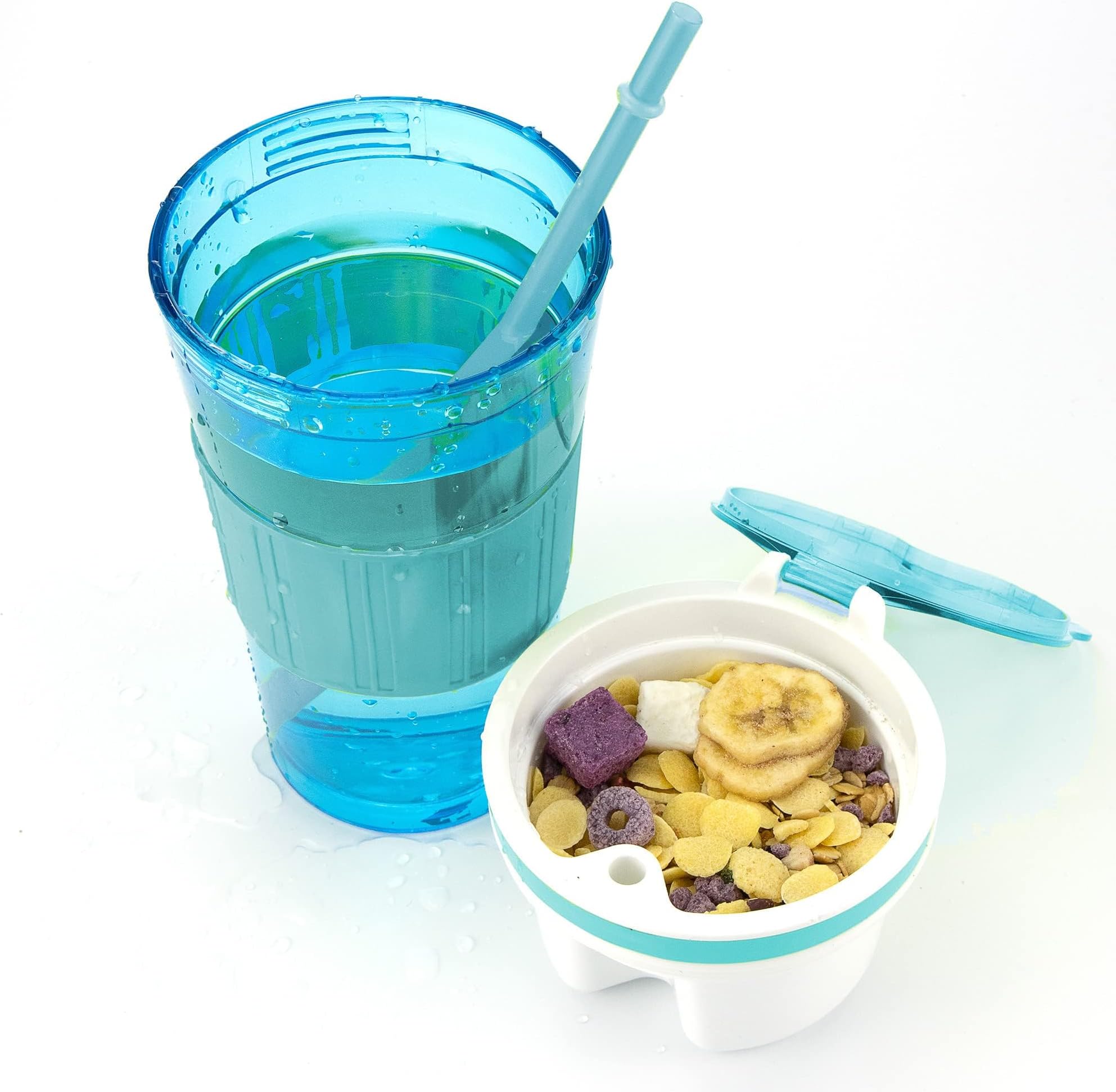 Amazon.com: EXULTIMATE 2 in 1 Snack Drink Cup Kids Spill Proof Tumbler ...