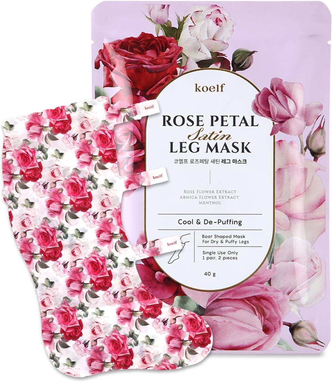 Amazon.com: Petitfee koelf Rose Petal Satin Leg mask 1pair- Intensive ...
