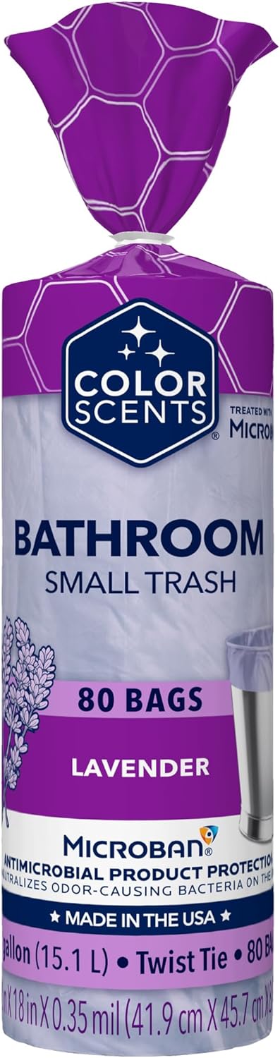 Color Scents Small Trash Bags - 4 Gallon, 80 Bags (1 Pack of 80 Count ...