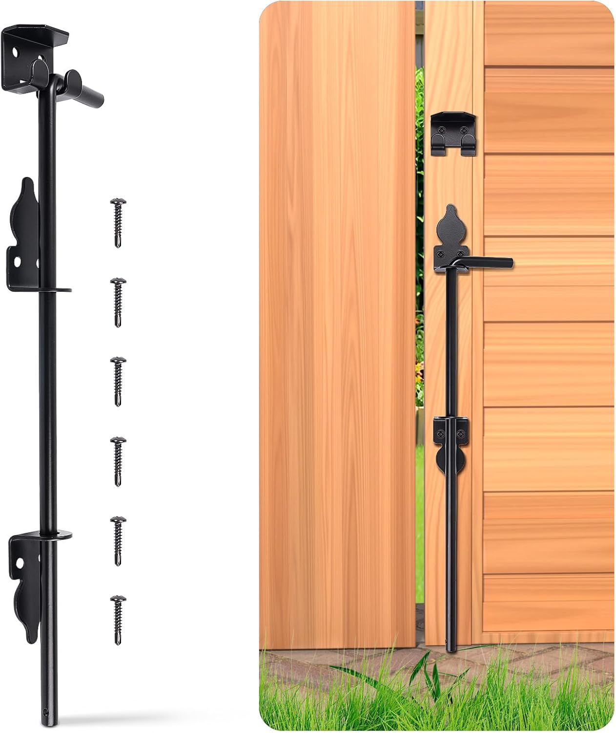 Cartilage Heavy Duty 18" Cane Bolt Gate Drop Rod, Gate Ground Latch for ...