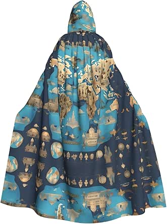 Amazon.com: NOUZU World Geography Map print Hooded Robe Cloak For Adult ...
