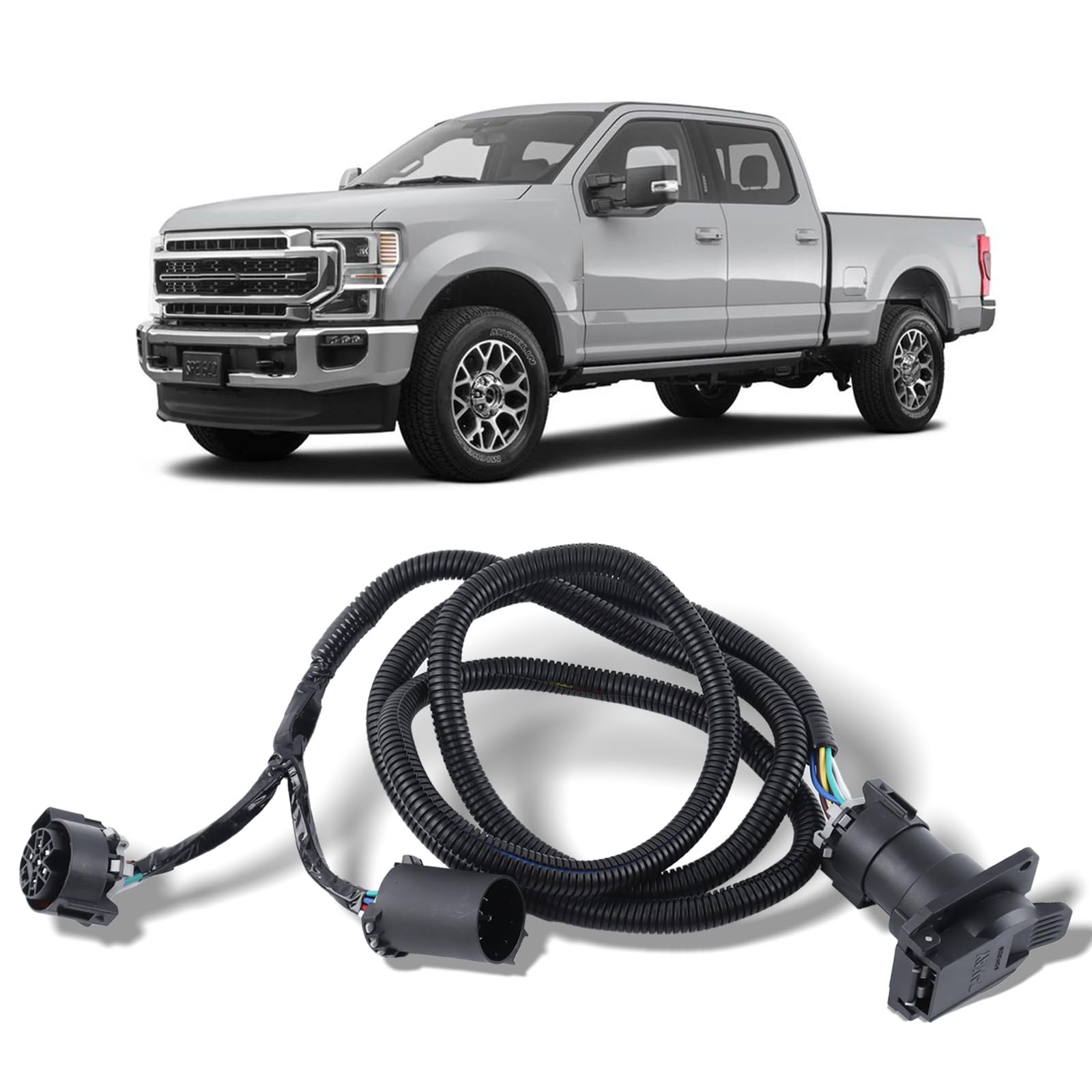 Snapklik.com : SAOKNCE Truck Bed 7-Foot 7-Pin Trailer Wiring Harness ...