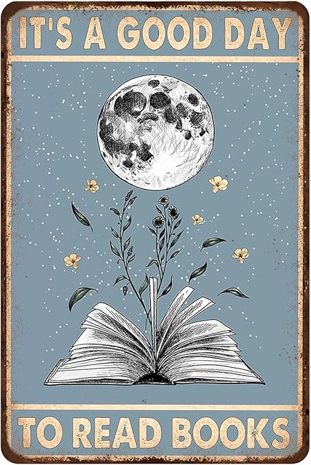 Amazon.com: Mocozim Rustic Retro Metal Tin Sign It's A Good Day to Read ...