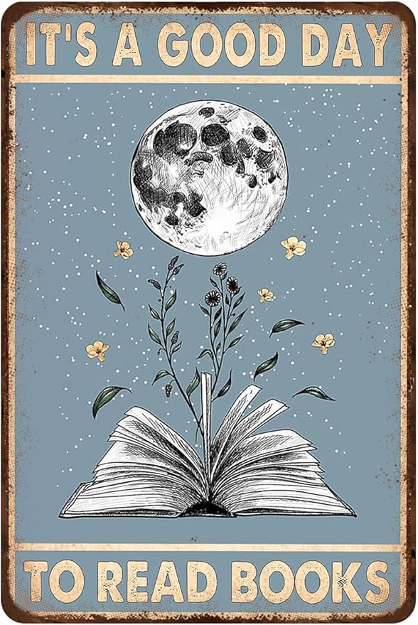 Amazon.com: Mocozim Rustic Retro Metal Tin Sign It's A Good Day to Read ...
