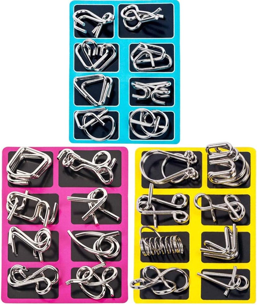 Bestmaple 24Pcs Brain Puzzles Intelligence Buckle Lock Toy Brain ...