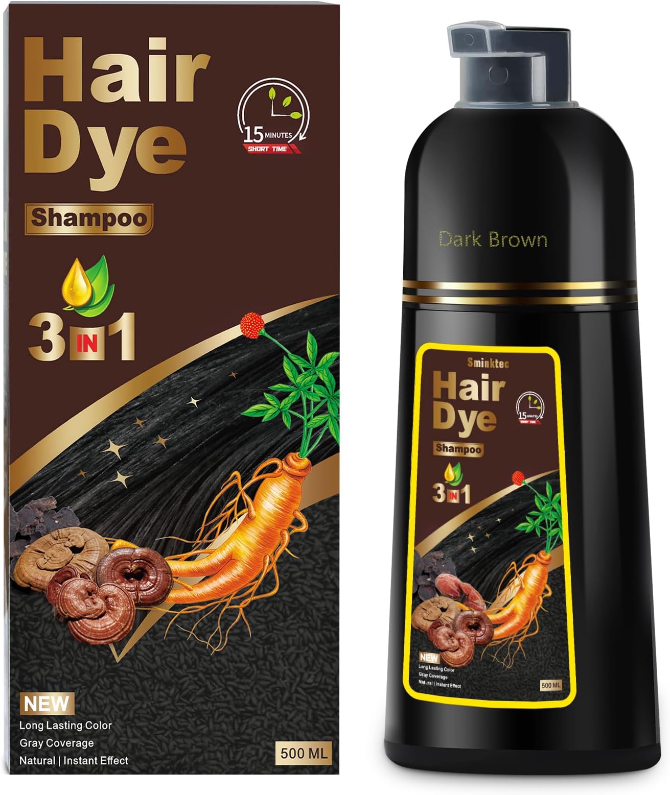 Amazon.com : Hair Dye Shampoo 3 in 1, Herbal Shampoo Hair Dye for Women ...