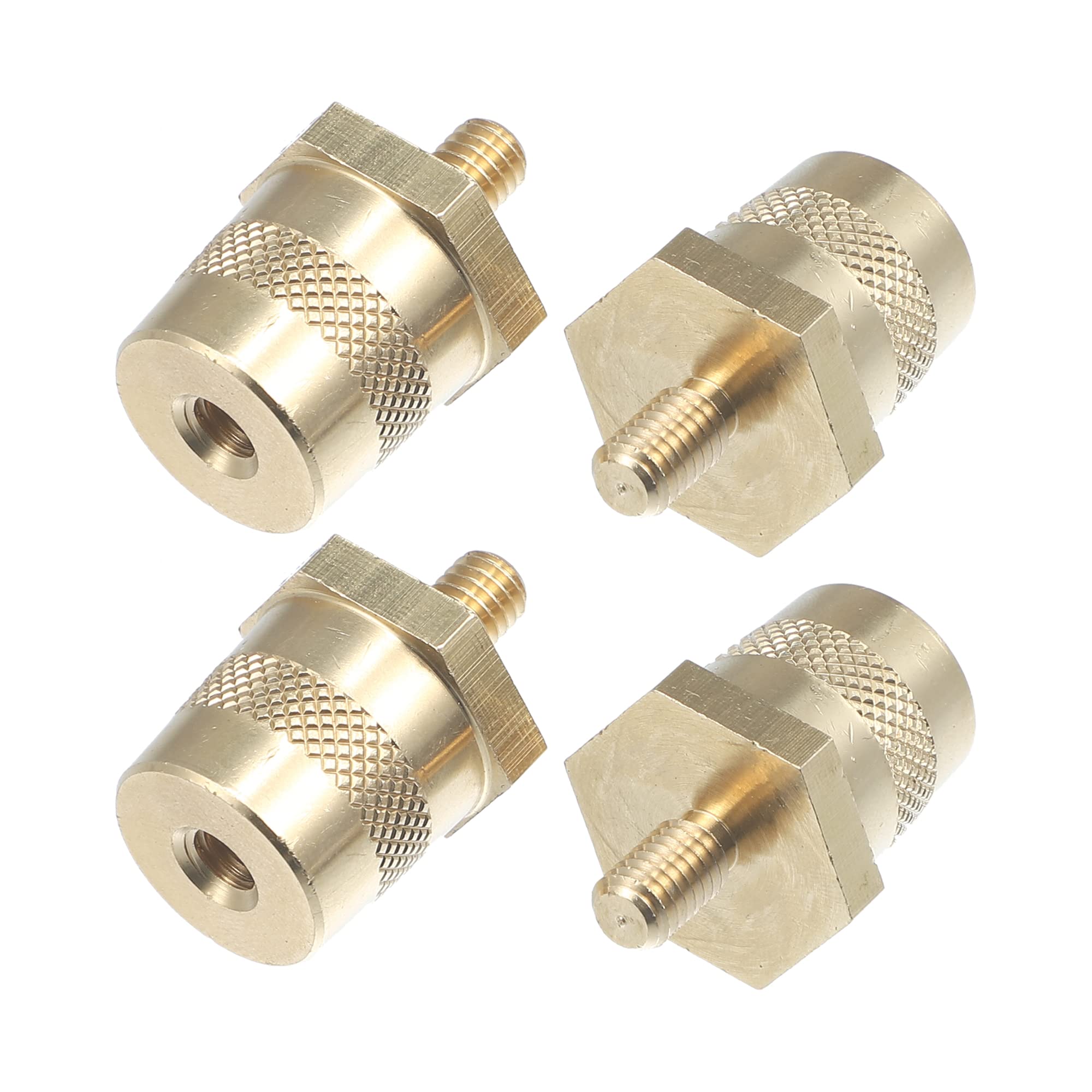 X AUTOHAUX 2 Pair M6 Battery Terminal Connector Brass Tone Post Adapter ...