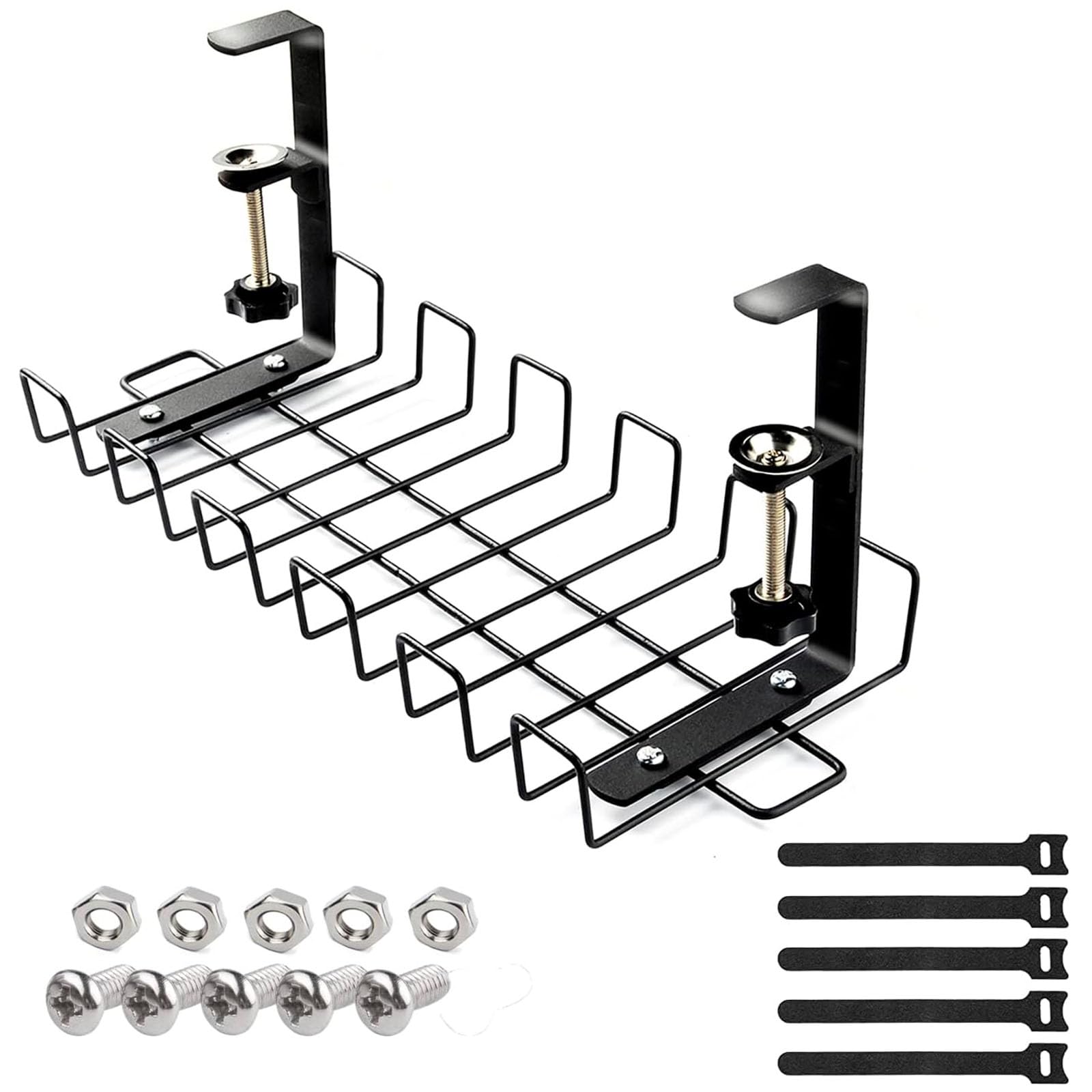 Buy Joyzzz Under Desk Cable Management Tray, No Drilling Under Desk ...