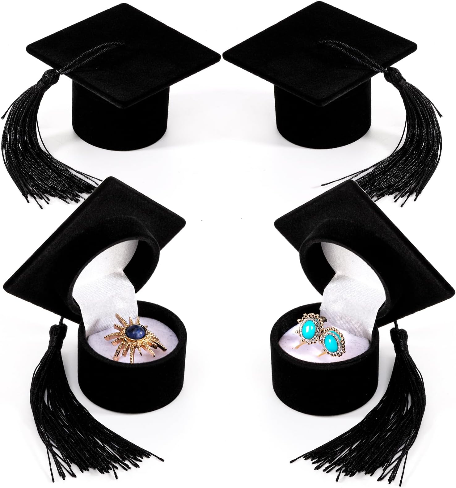 Amazon.com: Amosfun Graduation Cap Shaped Ring Box Creative Jewelry ...