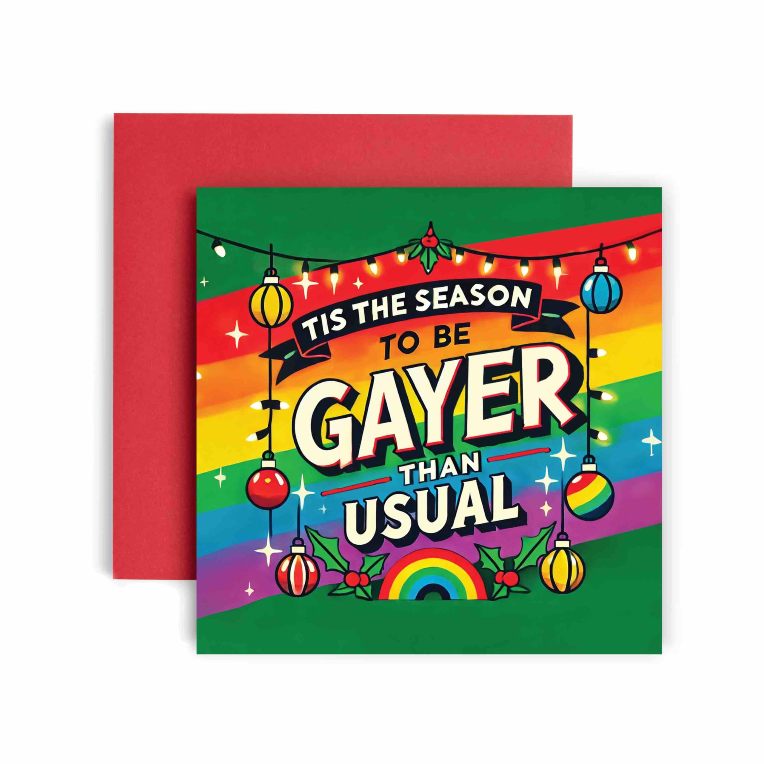 Huxters Funny Gay Christmas Card for LGBTQ Merry Gaymas – Gayer than ...
