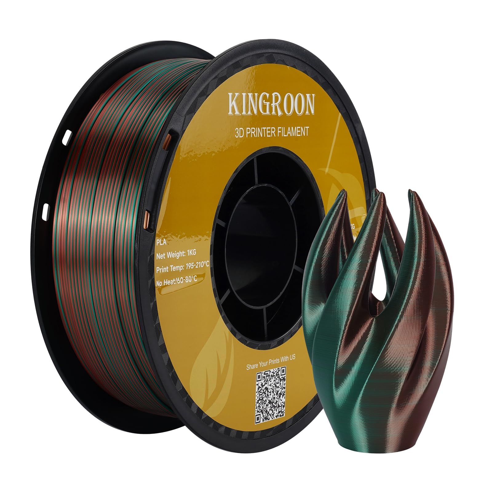 Amazon.com: Kingroon Silk PLA Triple Color,3D Printer Filament,Pla ...