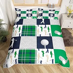 Amazon.com: Castle Fairy Golf Plaid Duvet Cover Twin Size,Green Buffalo ...