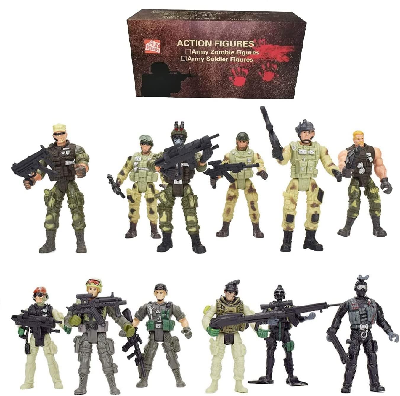 Amazon.com: Ai-Fun 12PCS Action Figures Set, Special Force Soldier ...