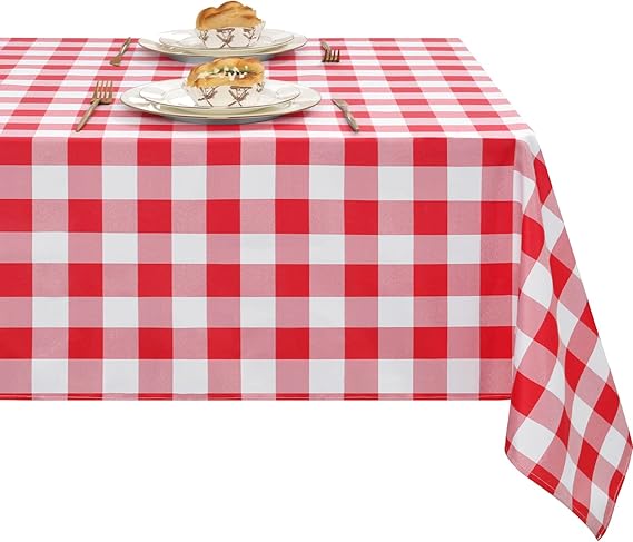 XWZO Checkered Square Tablecloth - Waterproof, Oil-Proof and Spill ...