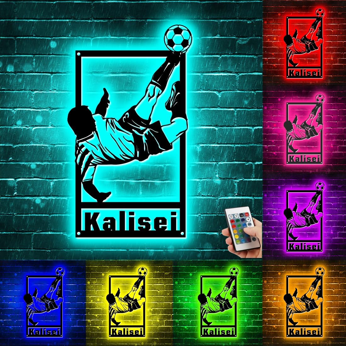 Personalized Soccer Neon Sign, Soccer Sports LED Neon Light for Wall ...