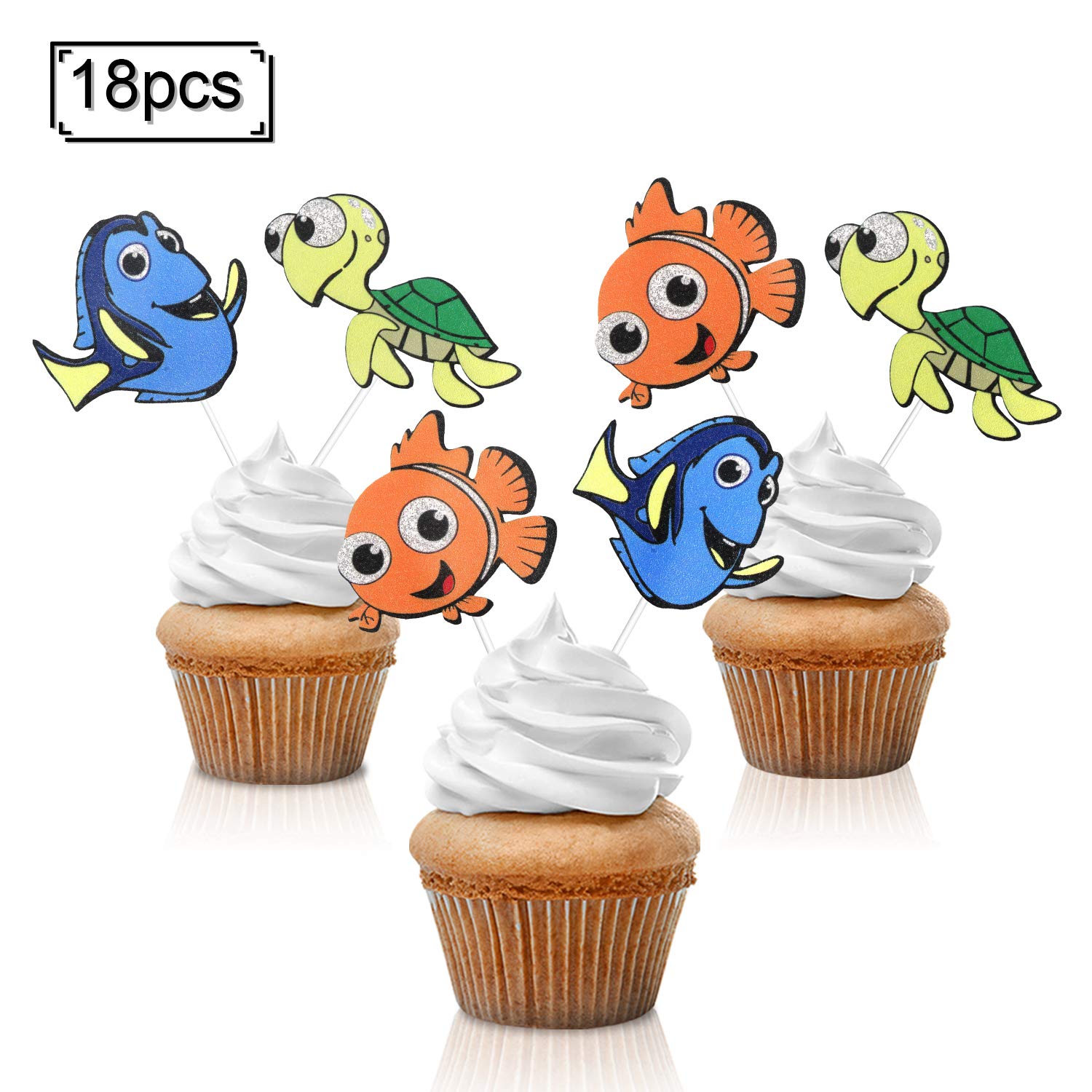 Buy 18pcs Finding Nemo Cupcake Toppers - Disney Dory Clownfish Theme ...