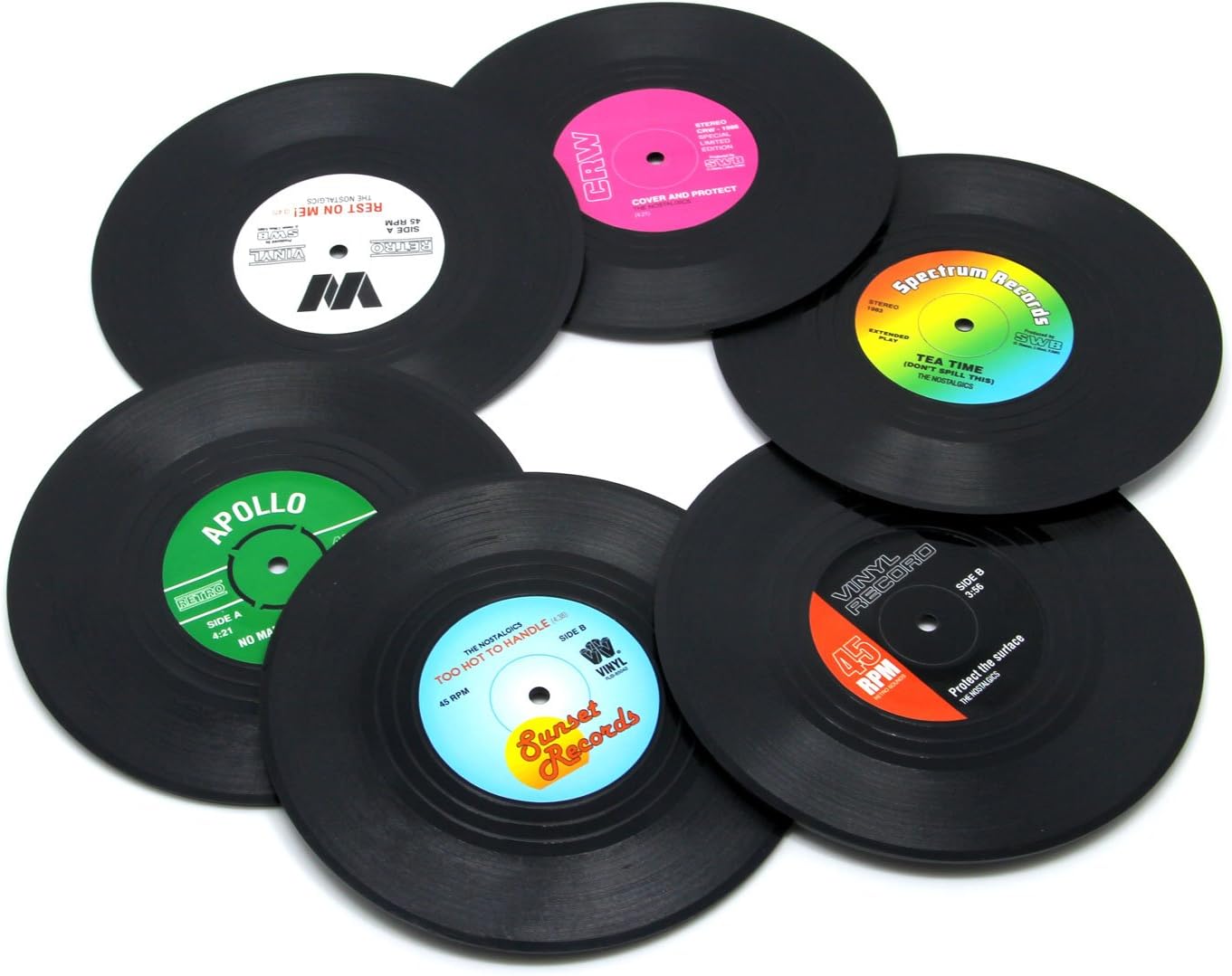 Amazon.com: DuoMuo Coaster Vinyl Record Disk Coasters for Drinks ...