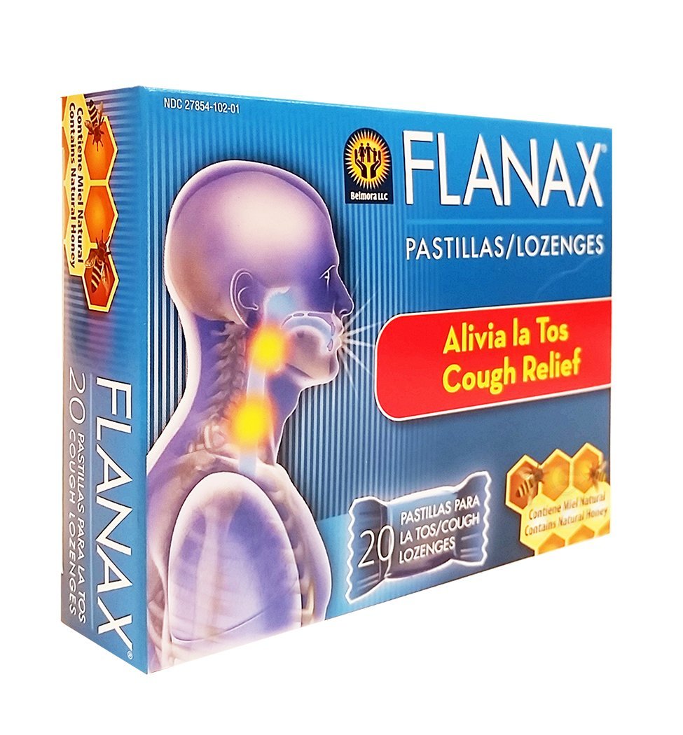 Amazon.com: Flanax Lozenges Cough Relief 20 Units - Alivio para la TOS ...
