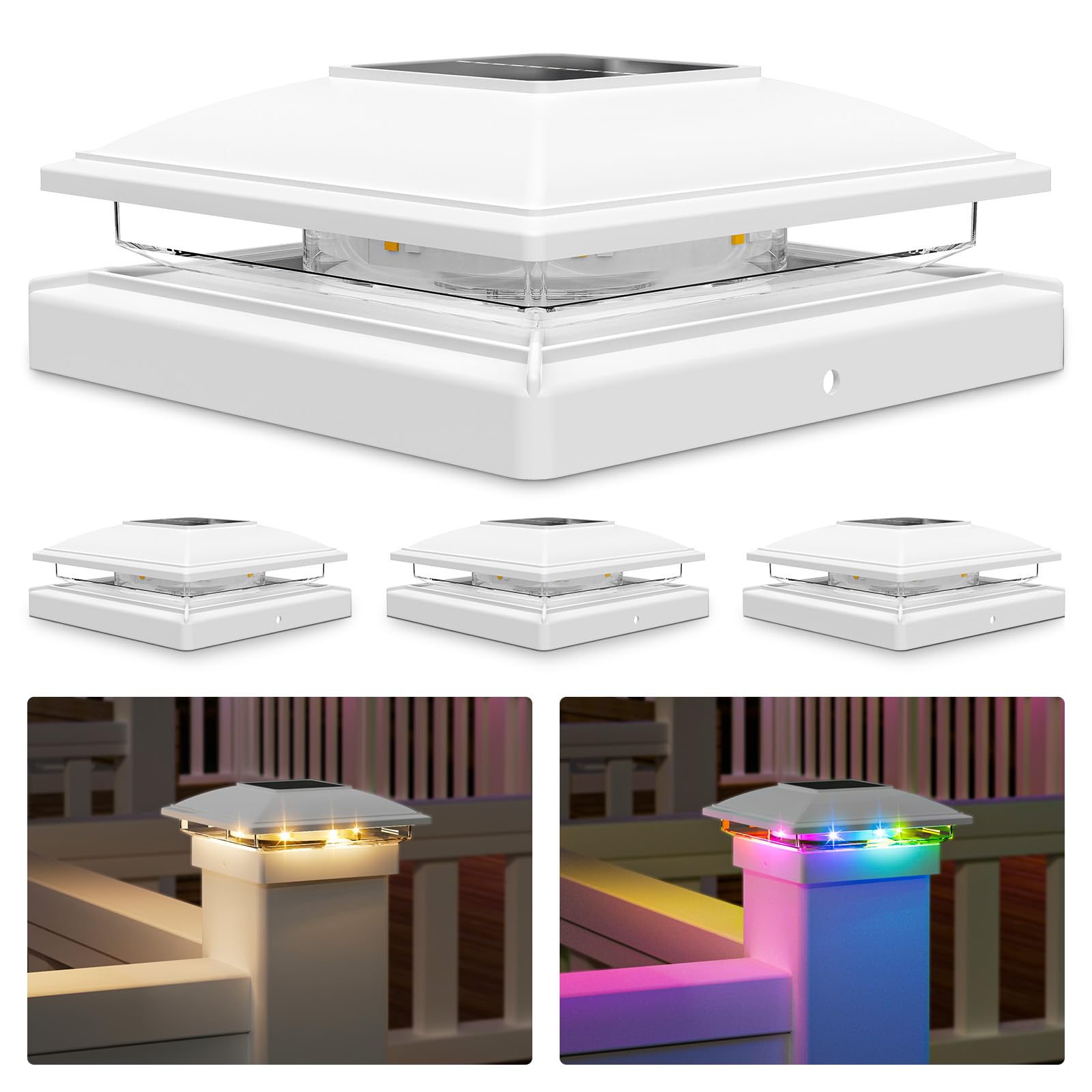 Snapklik.com : VOLISUN Solar Post Cap Light Outdoor Waterproof: RGB ...