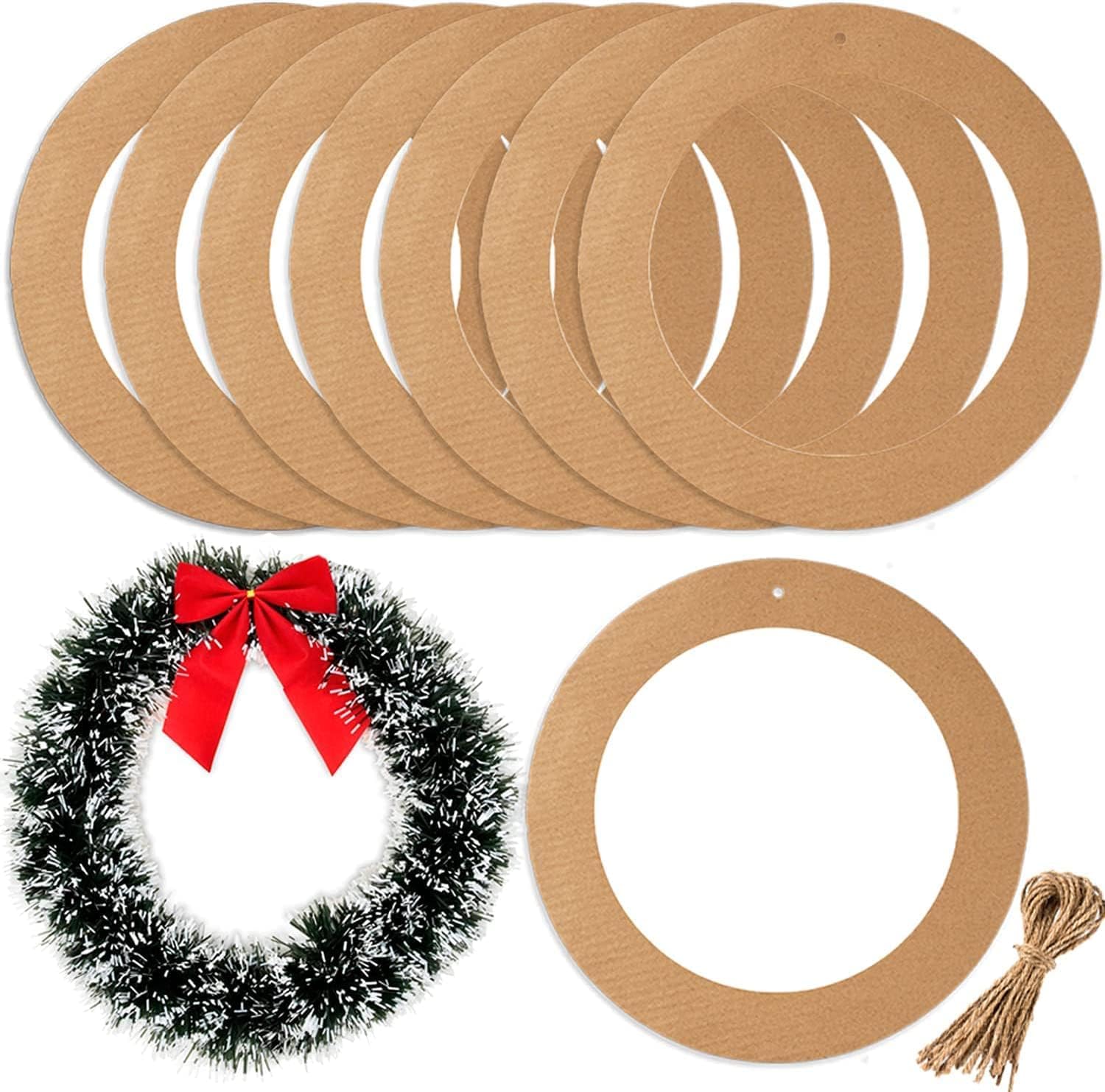 Amazon.com: 40 Pieces Large Hanging Round Wreaths 12Inch Cardboard ...