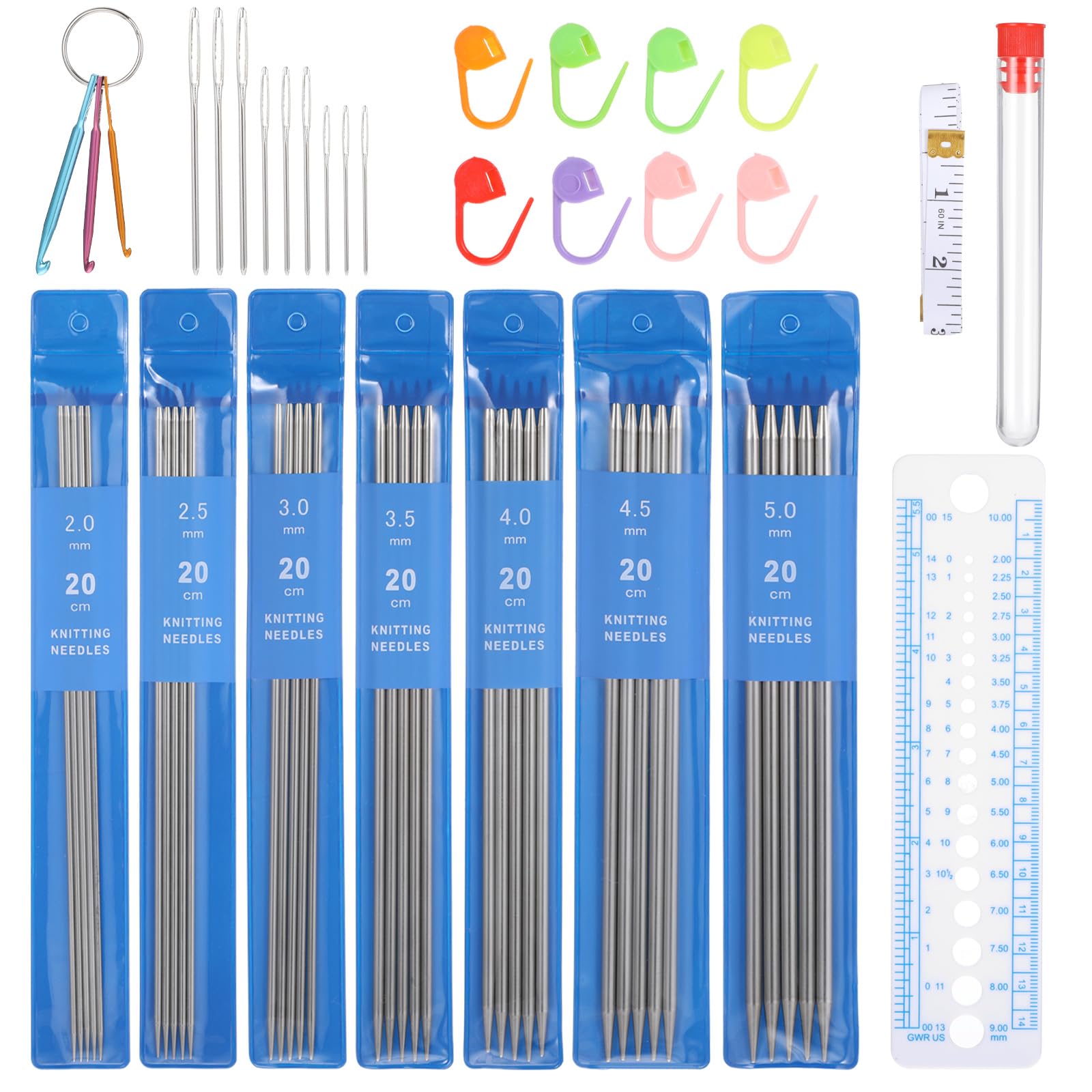 Amazon.com: 57 PCS Double Pointed Knitting Needles Set, 7.87 Inch ...