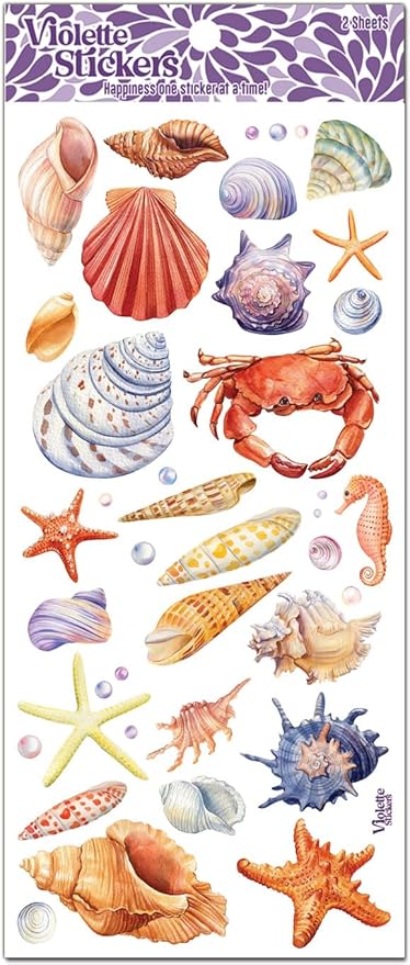 Amazon.com: Seashell Stickers by Violette Stickers
