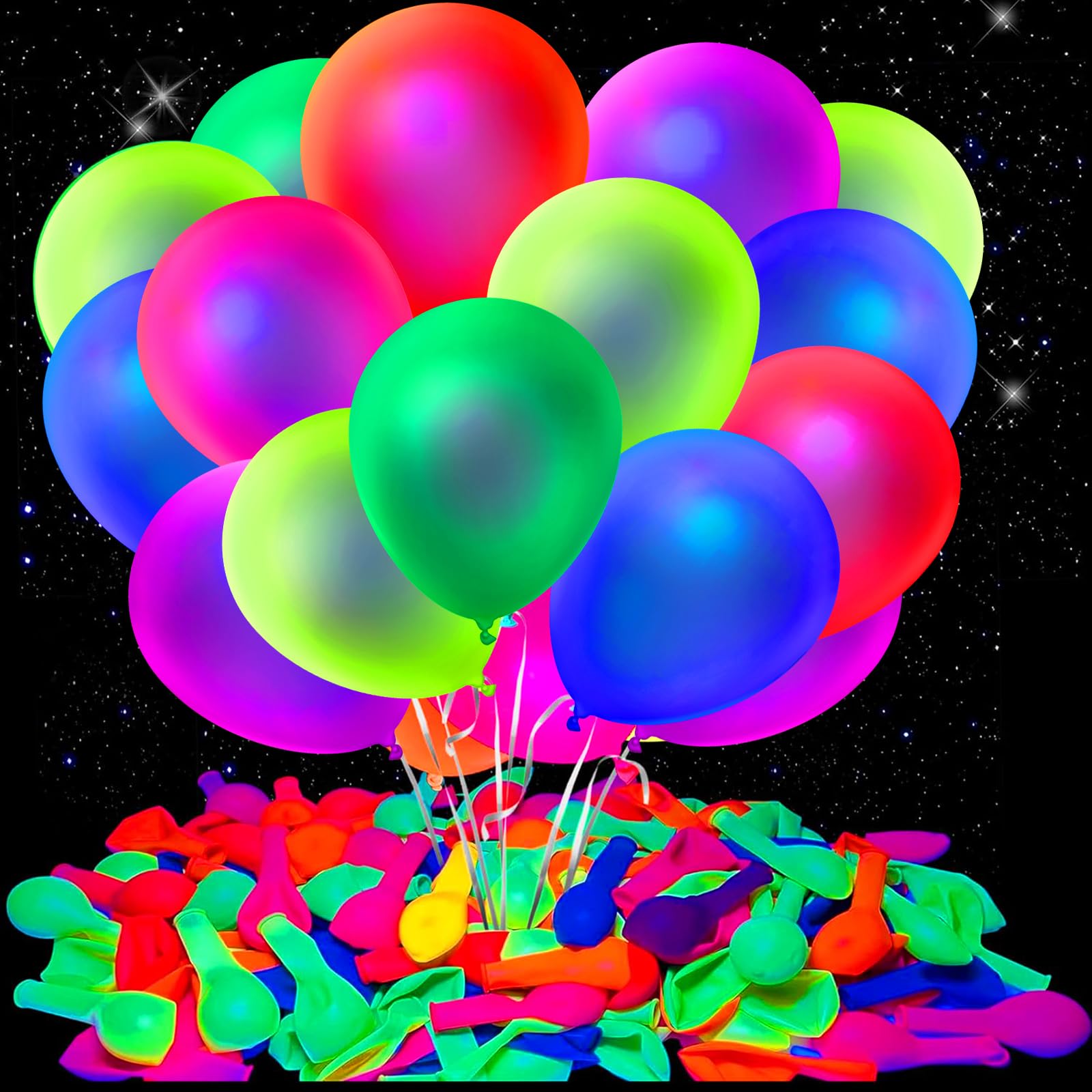 Amazon.com: UV Neon Balloons, Neon Glow Party Balloons 7 Colors Glow ...