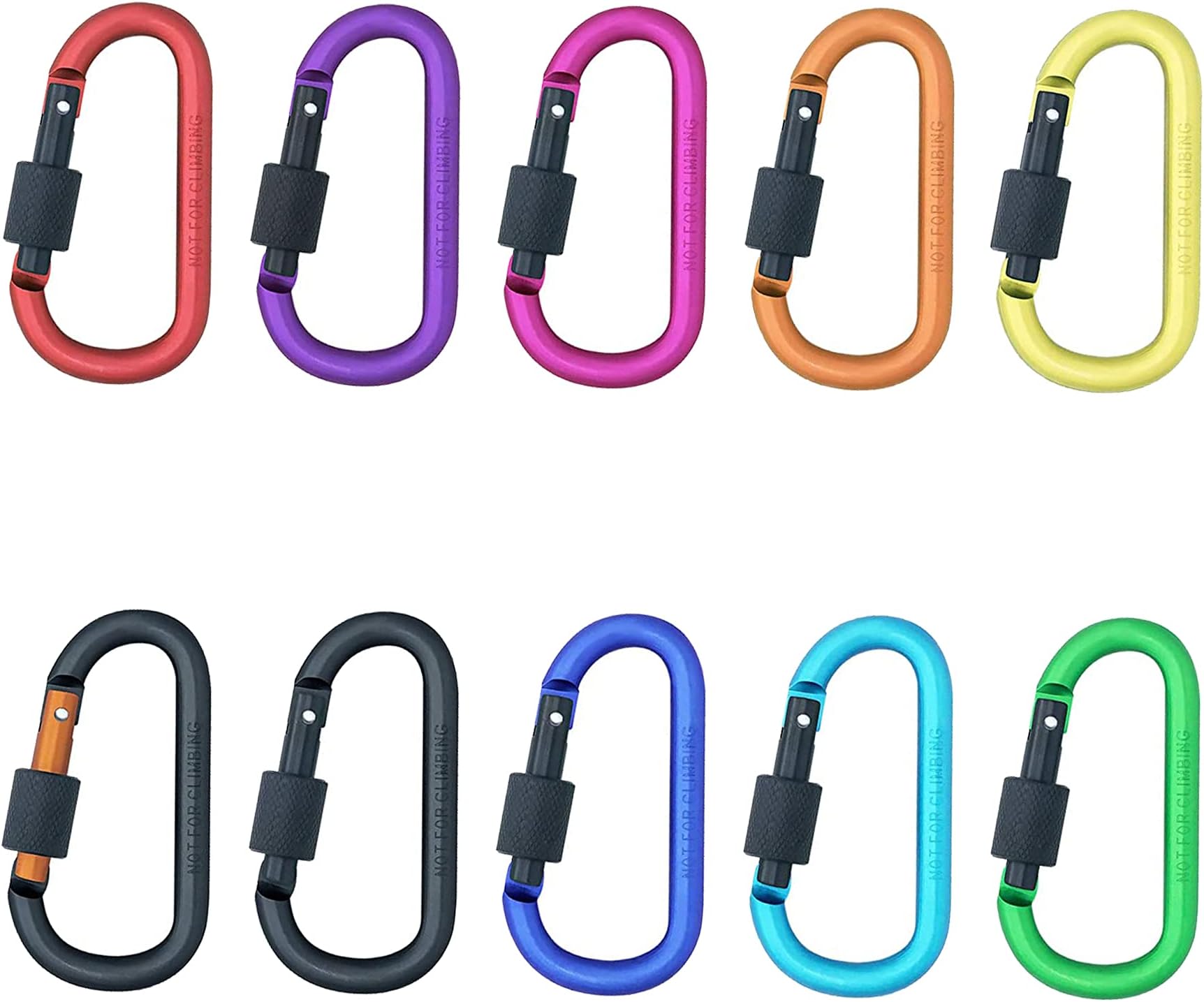 ECVV 8PCS Locking Carabiner Clip D Ring Spring Snap Key Chain Hook 3 ...