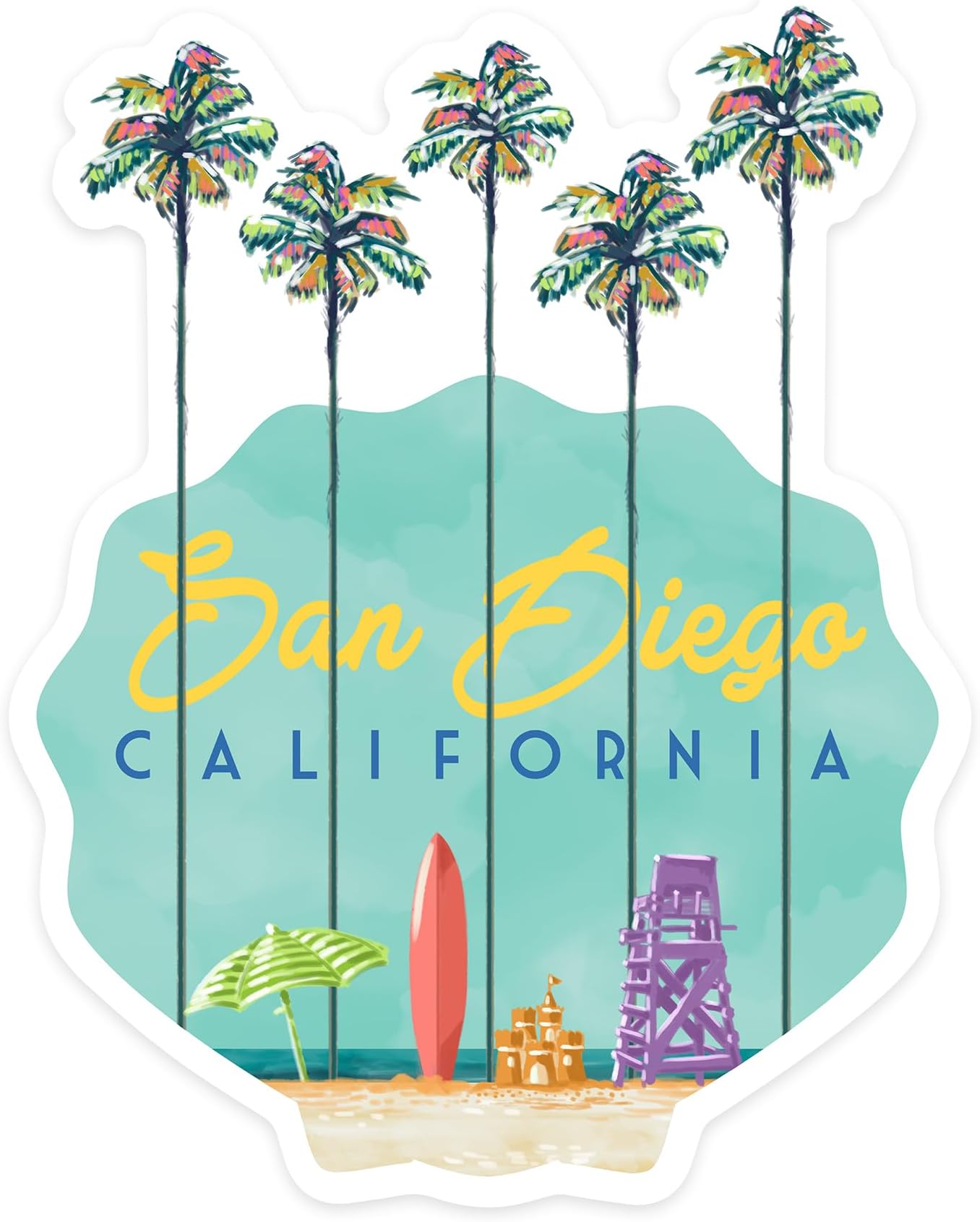 Amazon.com - San Diego California Sticker Bumper Sticker Vinyl Decal 5"