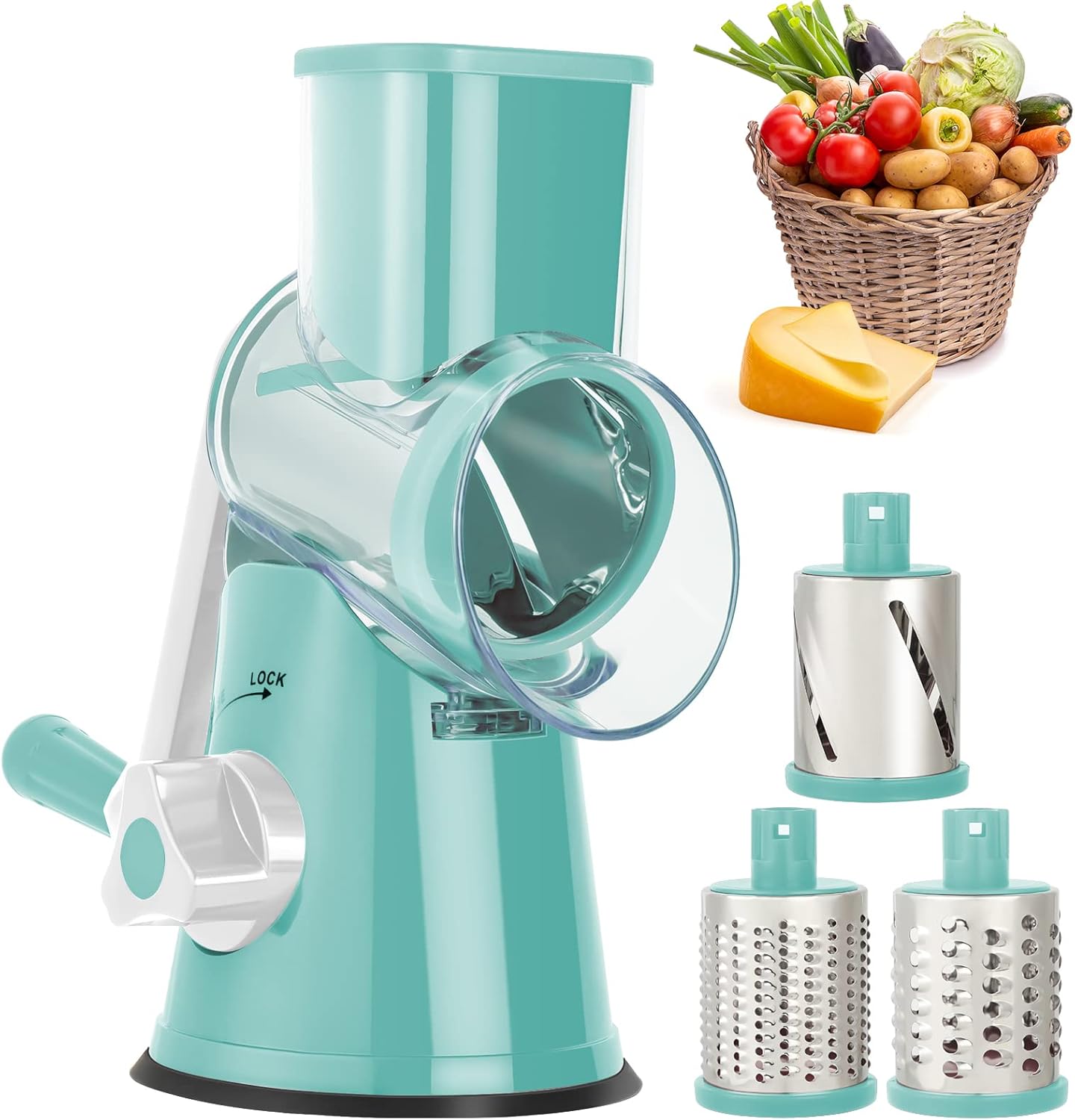 Amazon.com: Multi-Purpose Rotary Graters for Kitchen, Rotary Cheese ...