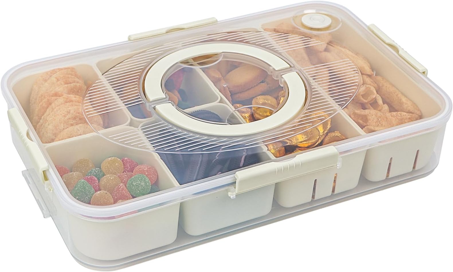 Amazon.com: GALANOVA New Stackable Snack Box Containers with 2 Lids - 14 Compartment BPA-Free ...