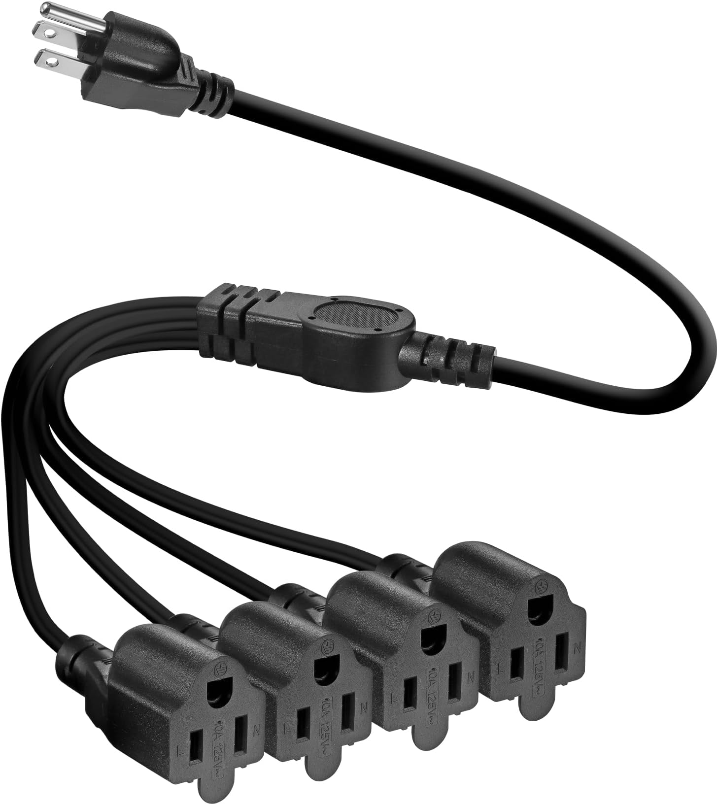 Amazon.com: VSEER 4 Outlet Power Cord, NEMA 5-15P to 5-15R 3 Prong 1 to ...