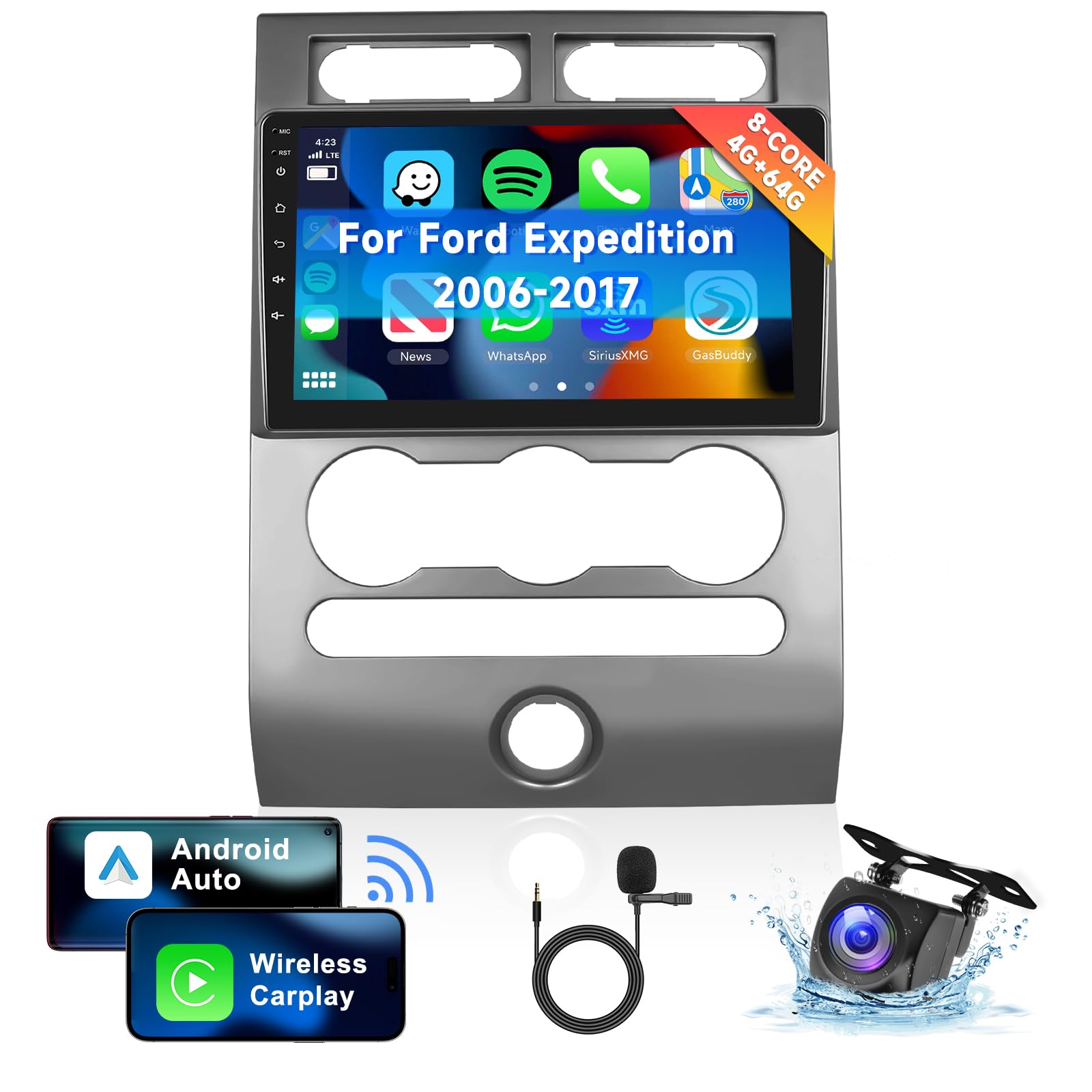 Amazon.com: [8 CORE 4G+64G] Car Radio for Ford Expedition 2006-2017 ...