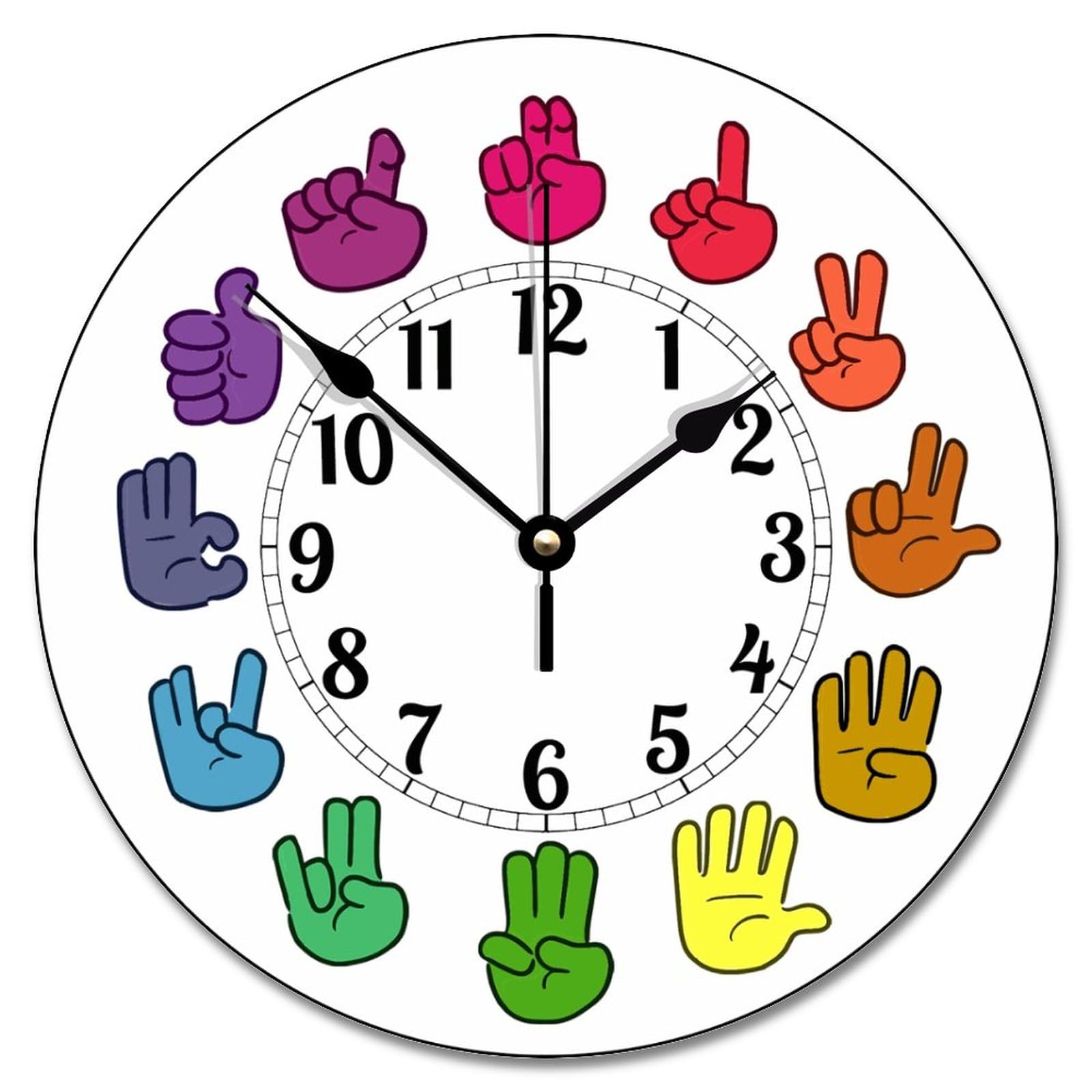 Amazon.com: American Sign Language Wall Clock ASL Rainbow Color Wheel ...