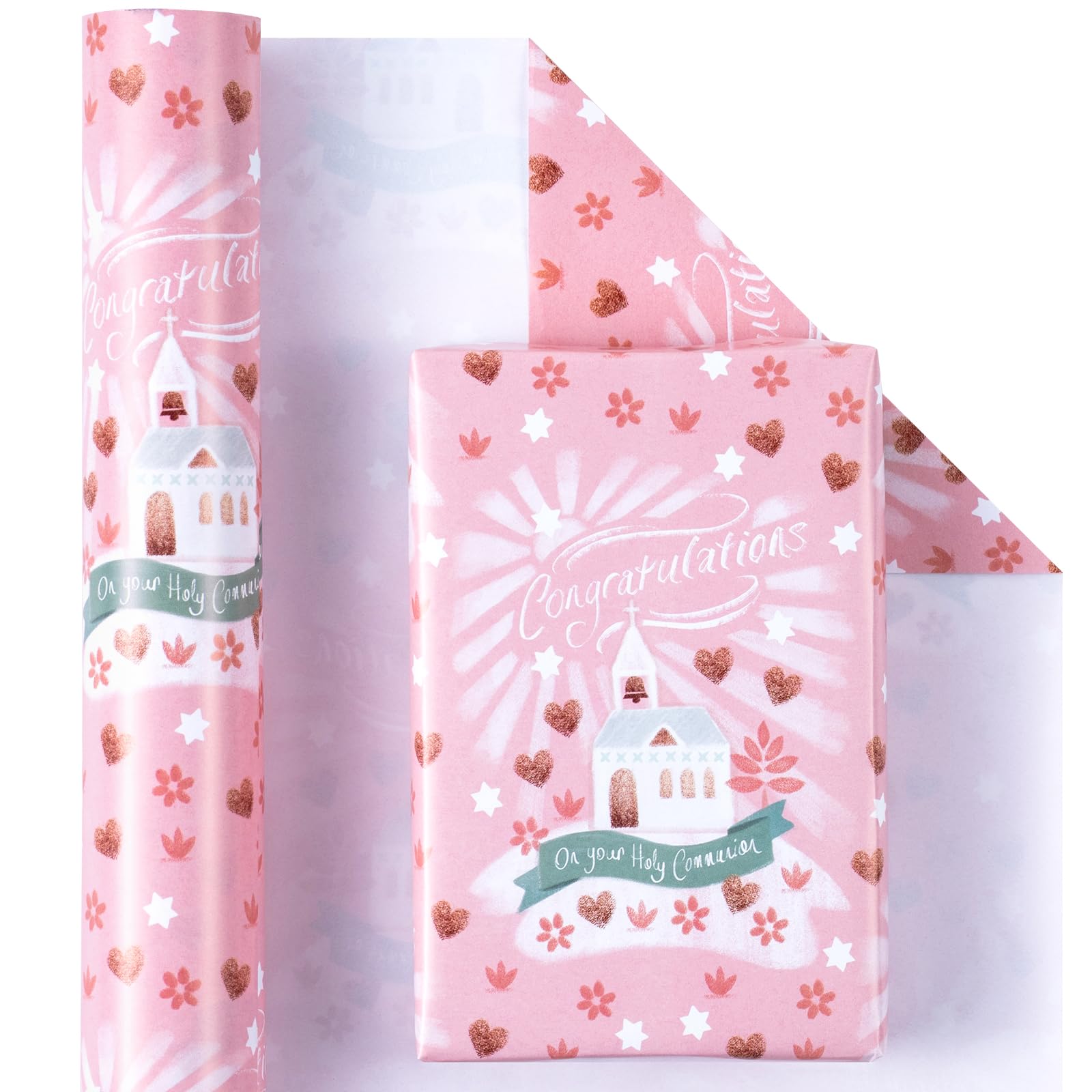 Snapklik.com : WRAPAHOLIC Communion Wrapping Paper Roll - Mini Roll ...