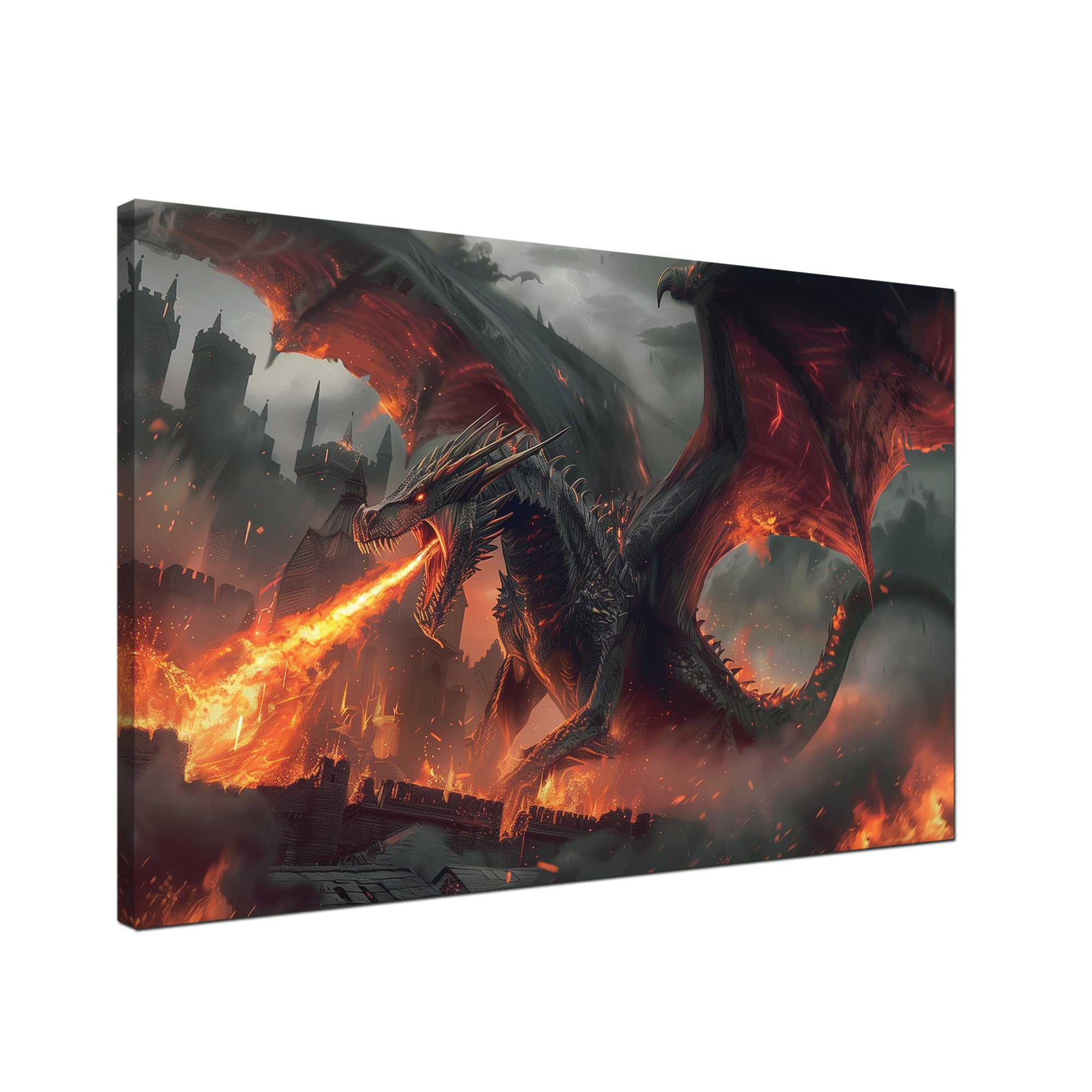 Amazon.com: Flying Dragon Canvas Art Pterodactyl Wall Art Living Room ...