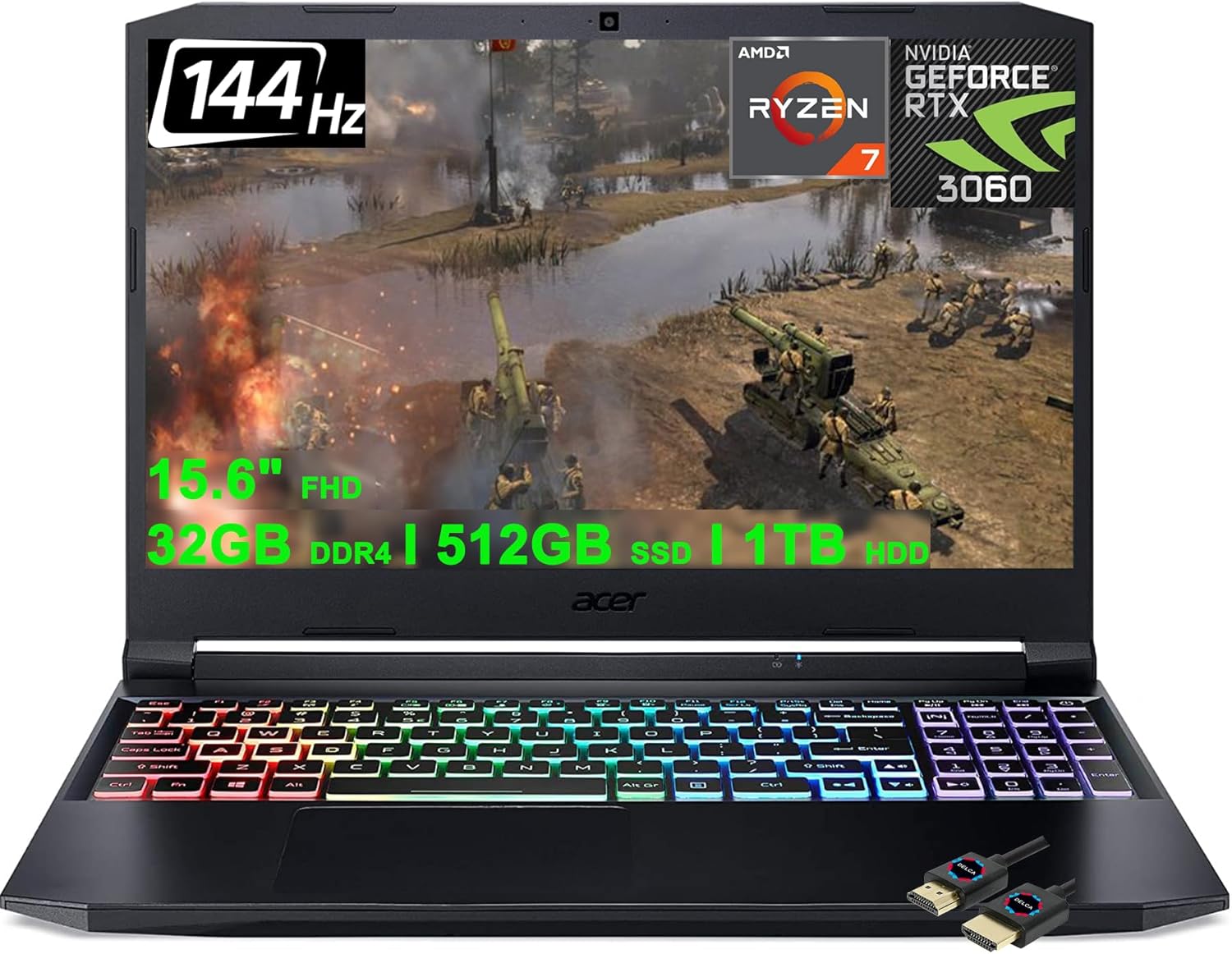 Amazon.com: acer Nitro 5 Gaming Laptop I 15.6" Full HD IPS 144Hz ...