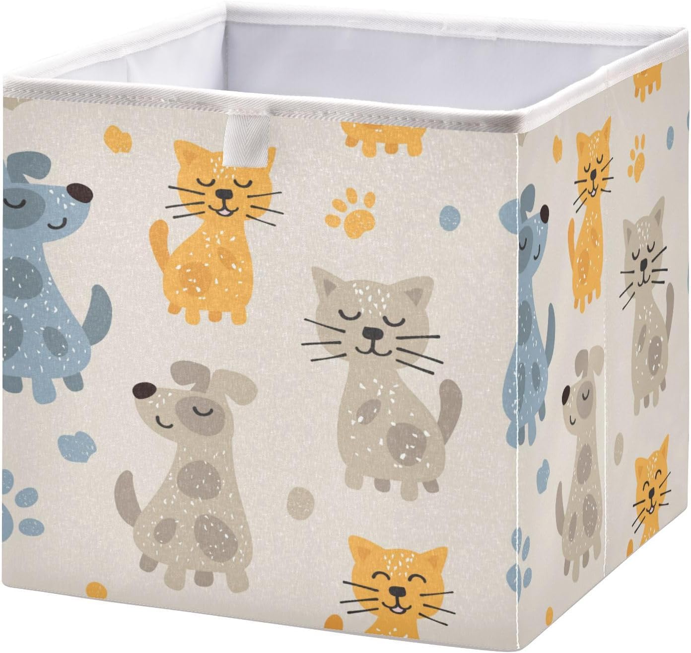 Amazon.com: Dogs Cats Storage Bins Footprints Collapsible Storage Bins ...