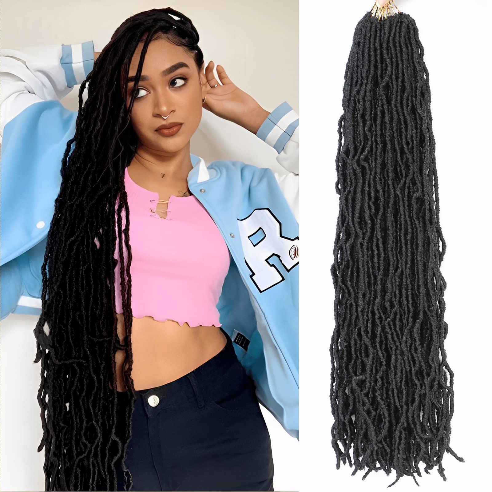 Amazon.com : Faux Locs 26 Inch Soft Locs Curly Crochet Hair 7 Packs ...