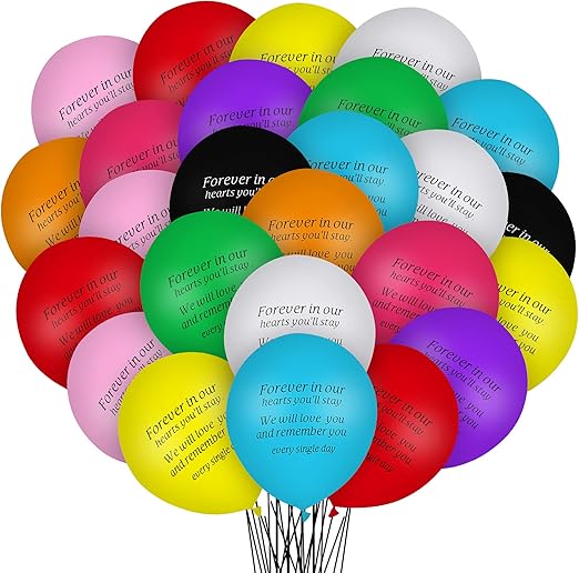 Amazon.com: 30 Pcs Memorial Balloons Colorful Funeral Remembrance ...