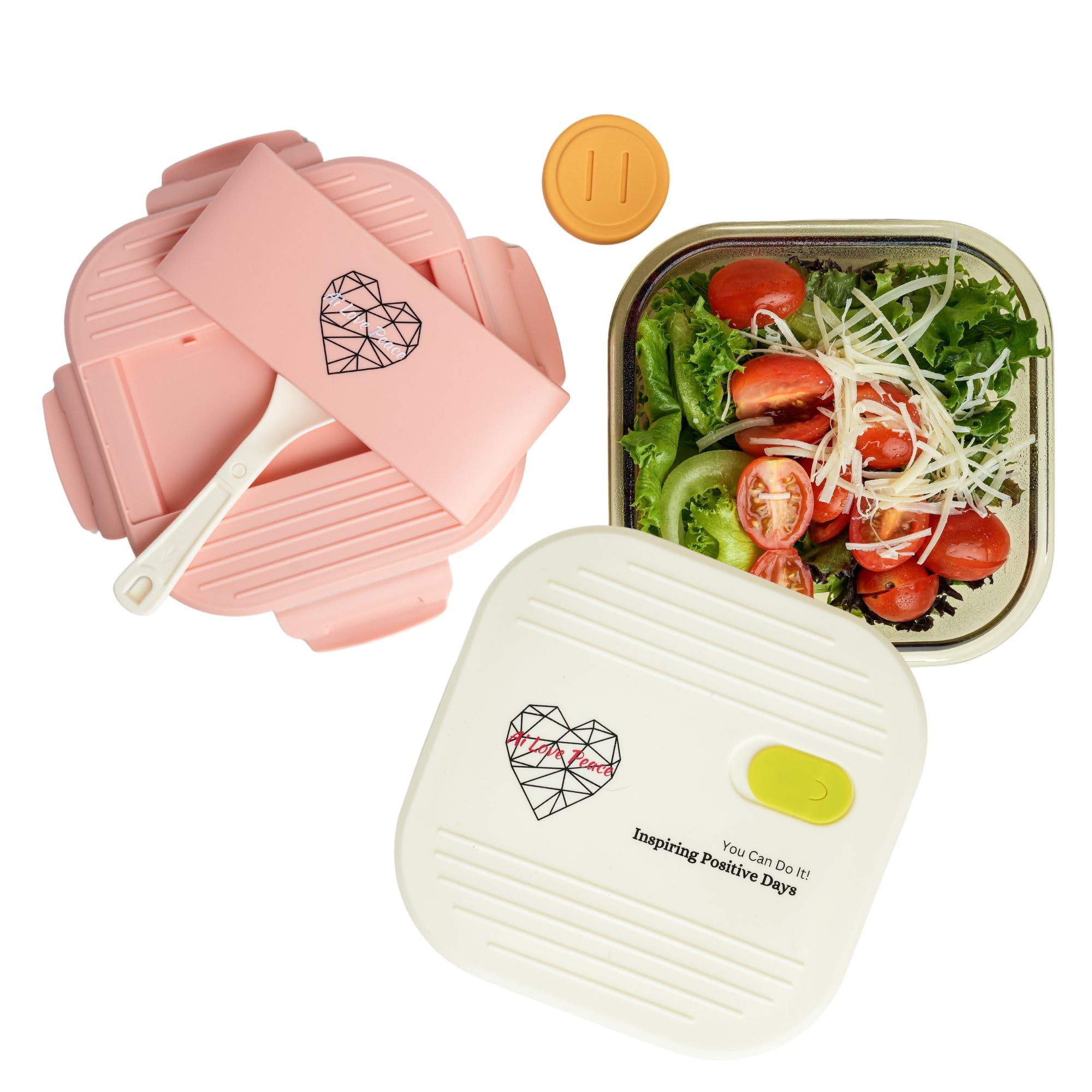 Amazon.com: AI LOVE PEACE Glass Lunch Container, 26 oz, Microwave-Safe ...