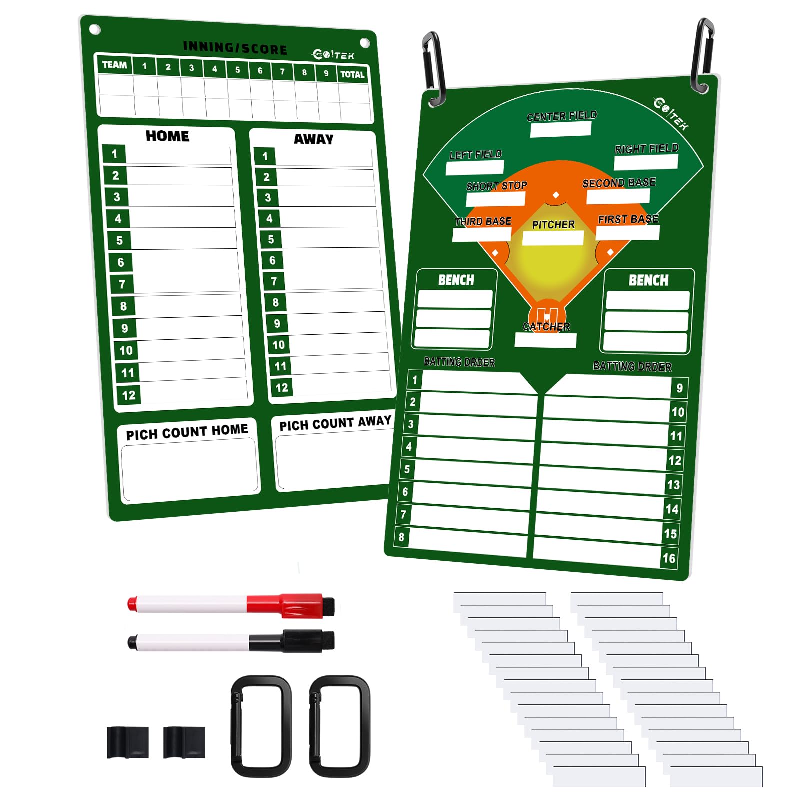 Snapklik.com : COITEK Baseball Coach Clipboard, Magnet Baseball Lineup ...