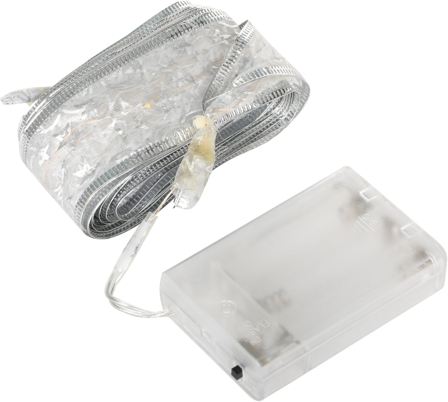 TRIXES 4 Metre White LED Fairy Light Ribbon - Battery Operated/Powered ...