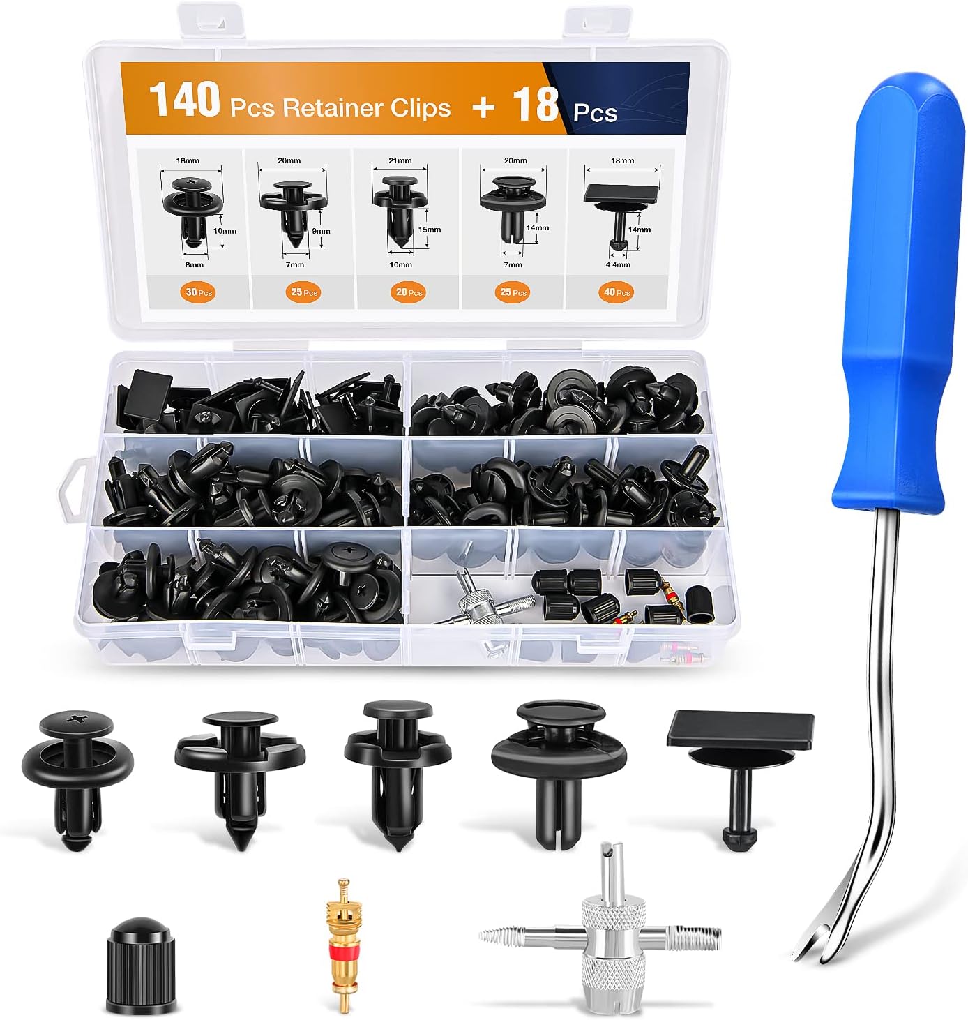 Amazon.com: GOOACC 158Pcs Fender Liner Push-Type Retainer Cowl Panel ...