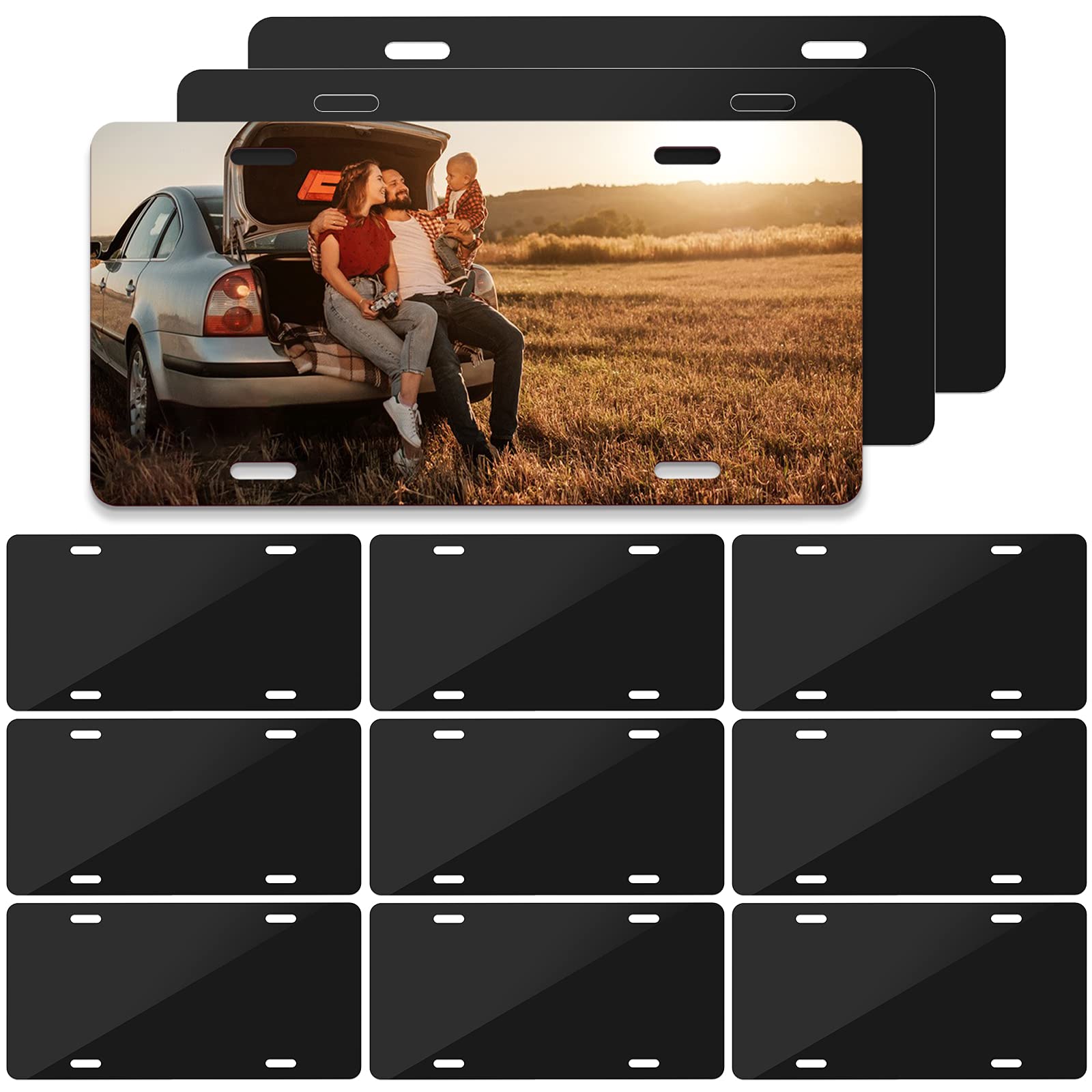 Buy 12 Pack Sublimation License Plate Blanks, Metal Aluminum Automotive ...