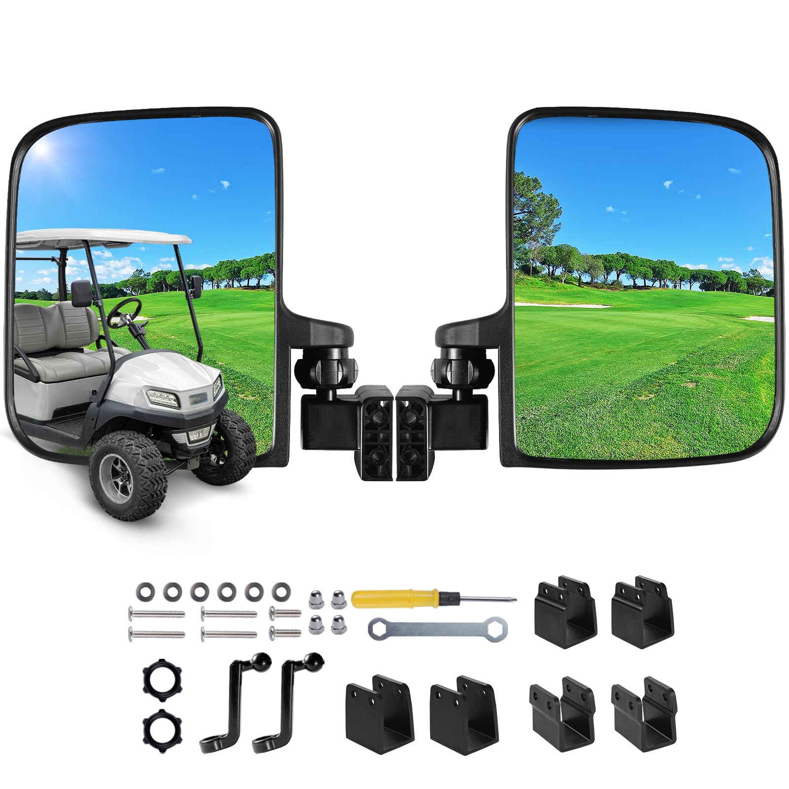 Snapklik.com : Golf Cart Side Mirrors, No-Drilling Golf Cart Folding ...