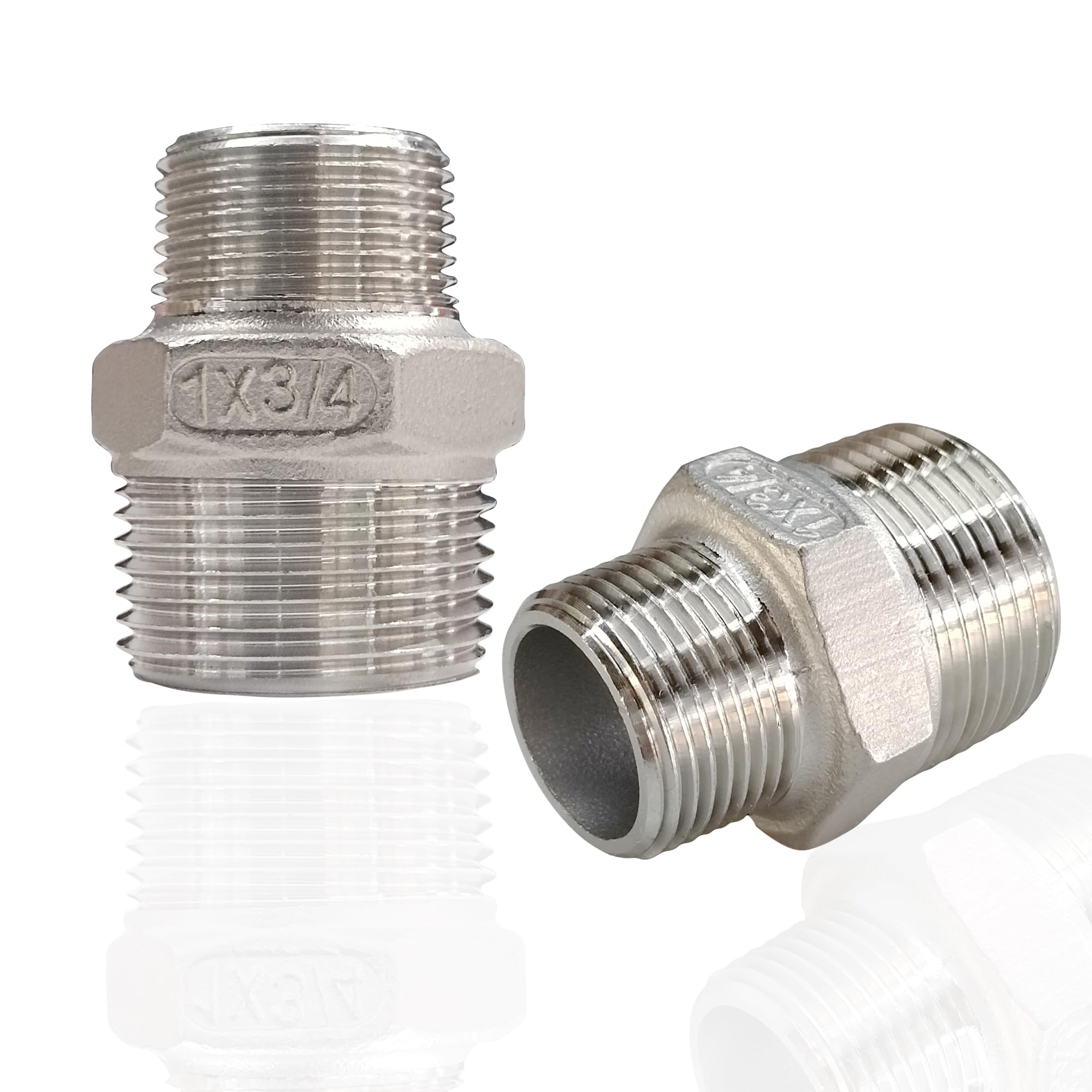 Amazon.com: ZOUNI 2pcs Reducing Hex Nipple, 304 Stainless Steel 1" NPT ...