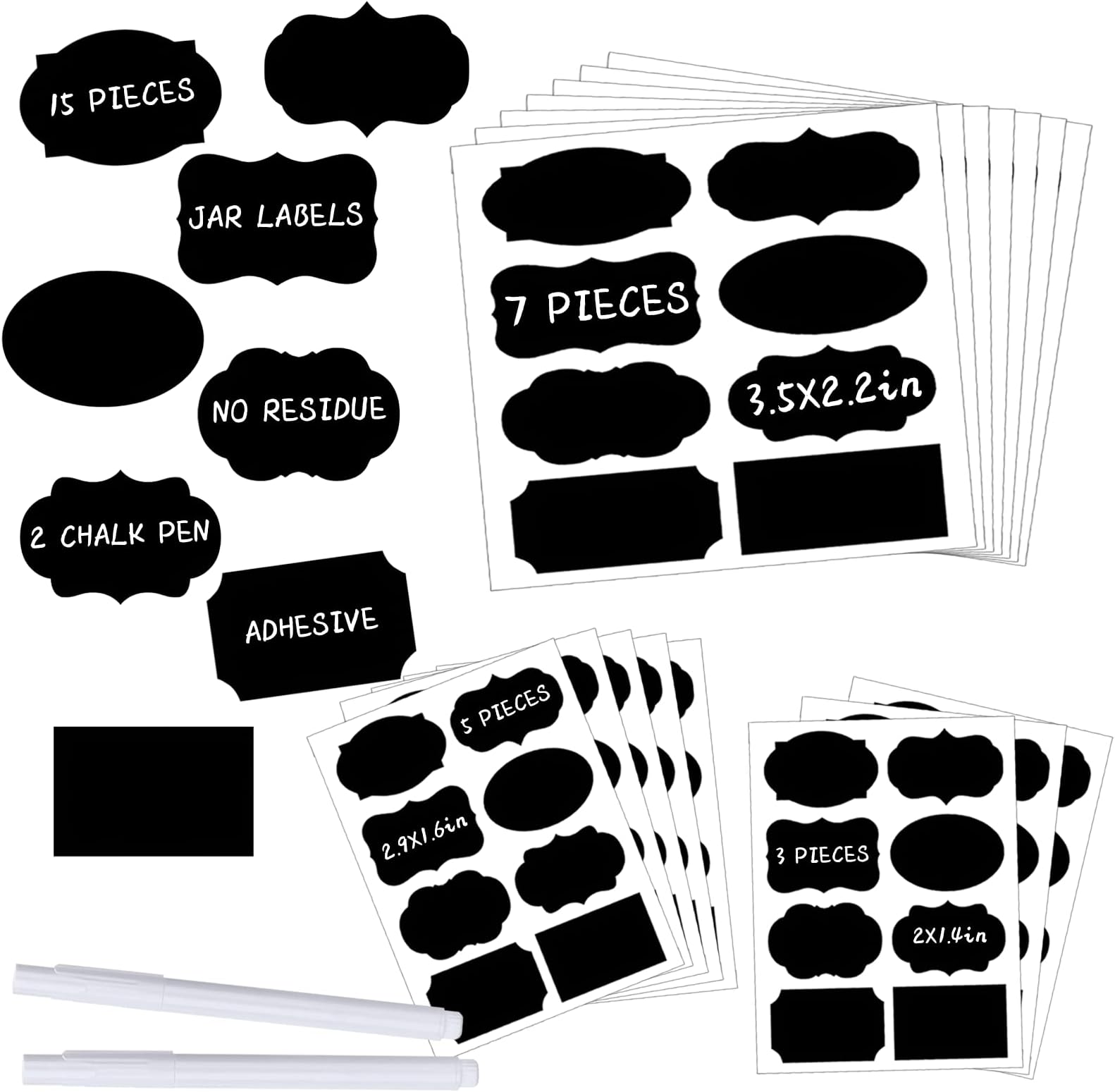 Amazon.com : Mr. Pen- Chalkboard Labels, 500 pcs, Assorted Shapes, 1 ...