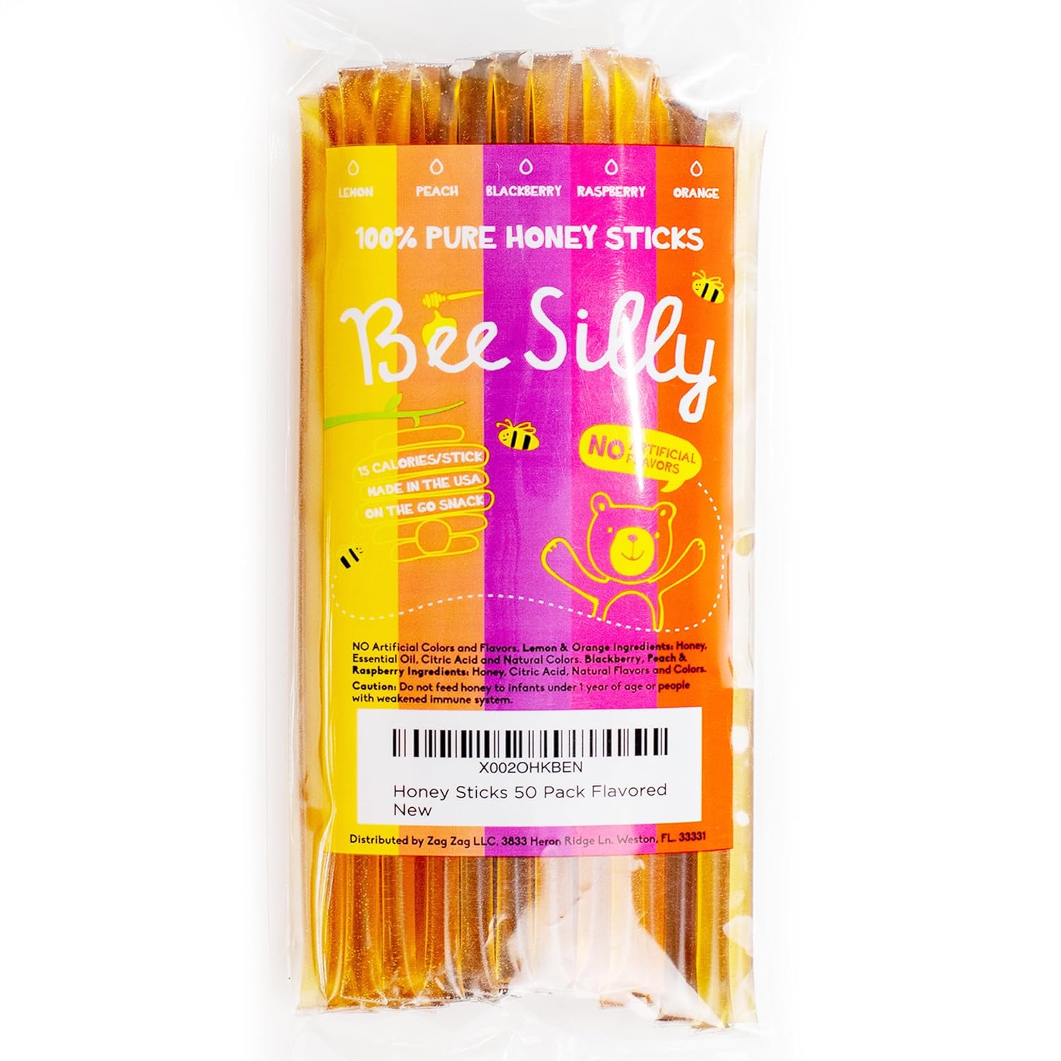 Amazon.com : Honey Sticks Flavored (Pack of 50) - Raw Honey Straw ...